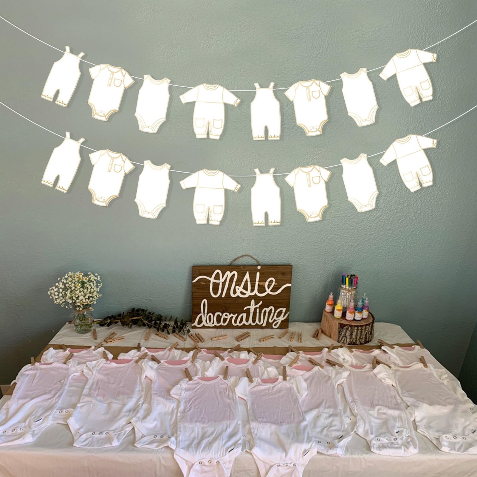 Amazon.com: Sursurprise Baby Clothes Shower Decorations, 2Pcs Baby ...