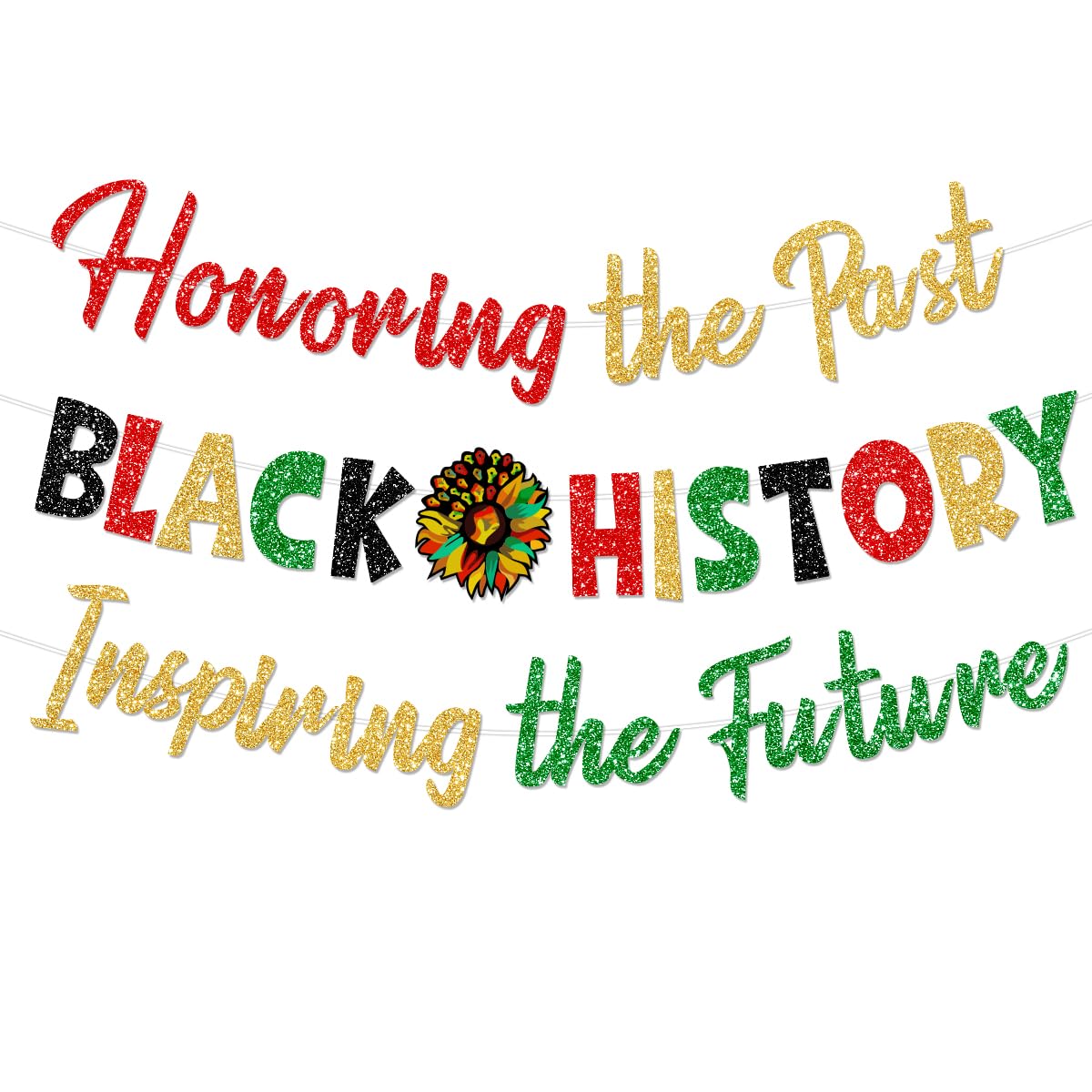 Amazon.com: FHGG Black History Month Banner Decorations Honoring The ...