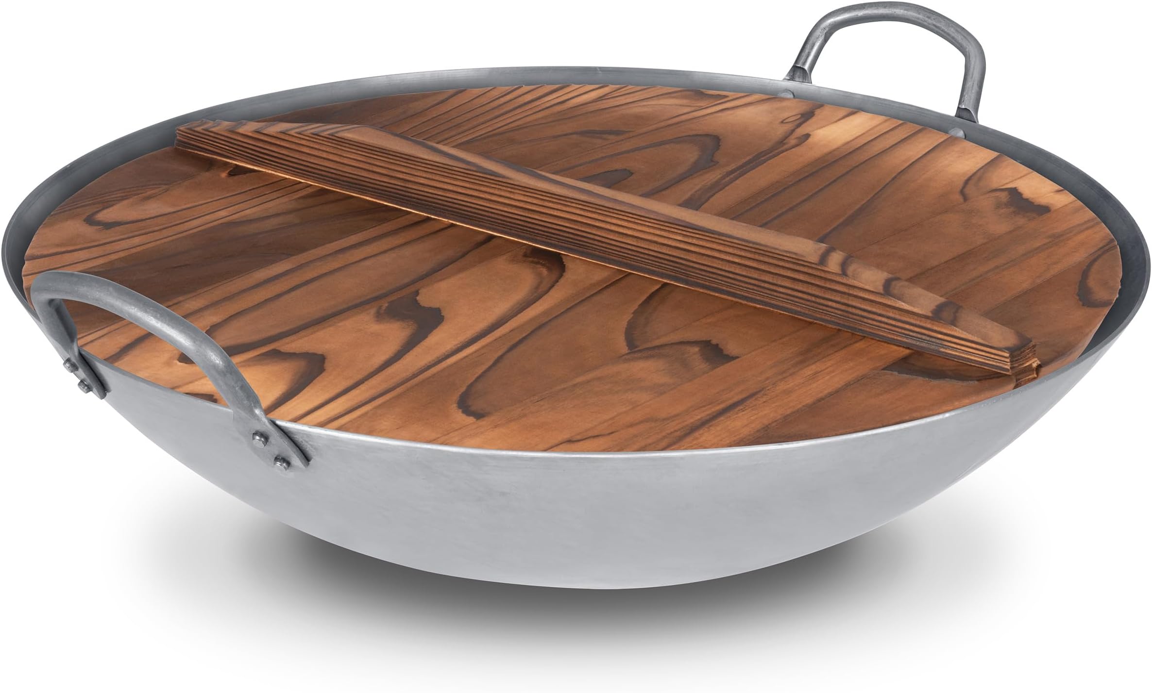 Amazon.com: Craft Wok 16 Inch Wok and Lid Set Canton Carbon Steel ...