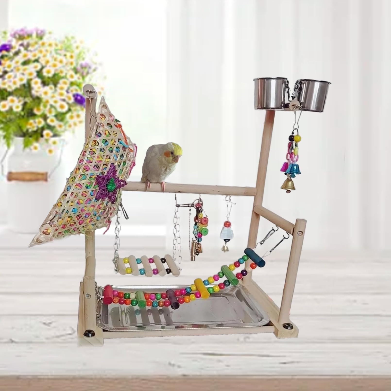 Parakeet Cage Accessories Kathson Bird Playground,Parrots Play Gym ...