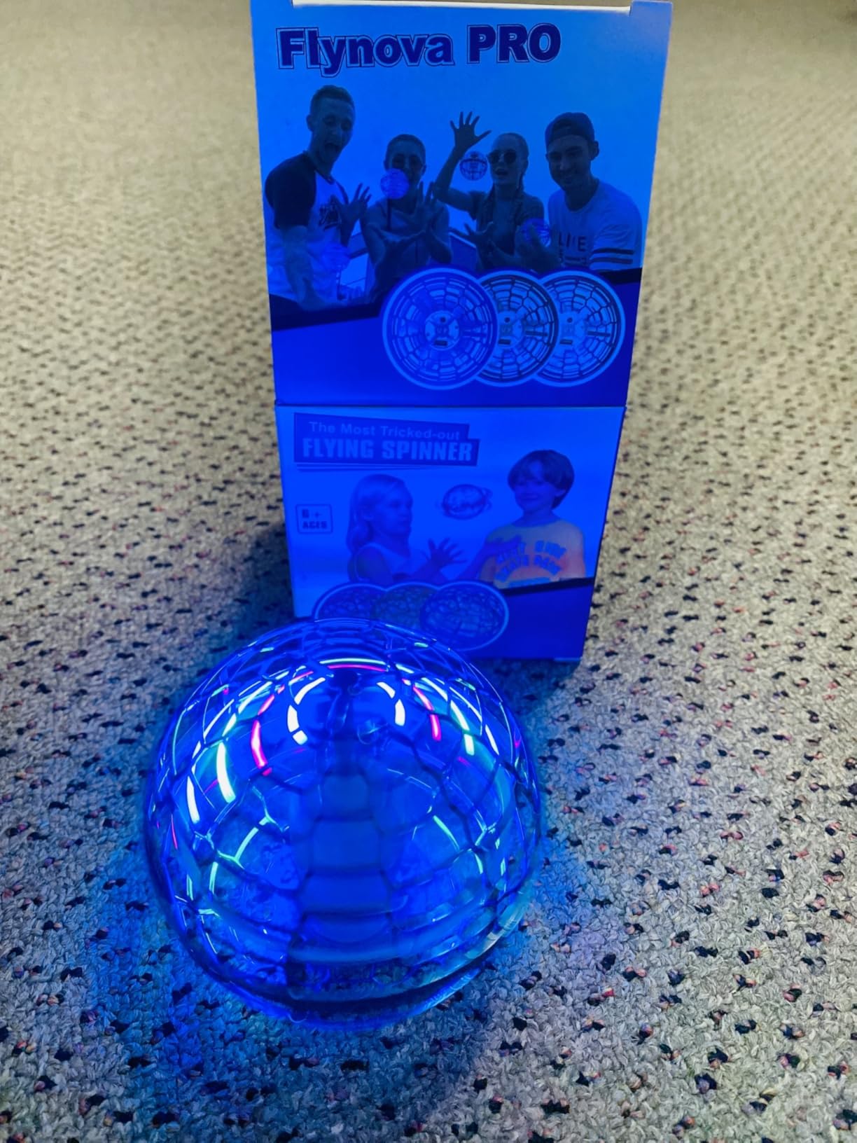 FLEXIECOM Upgraded Flying Spinner Ball Toy with RGB Lights, 360° Spinner, and UFO Design. Safe ...