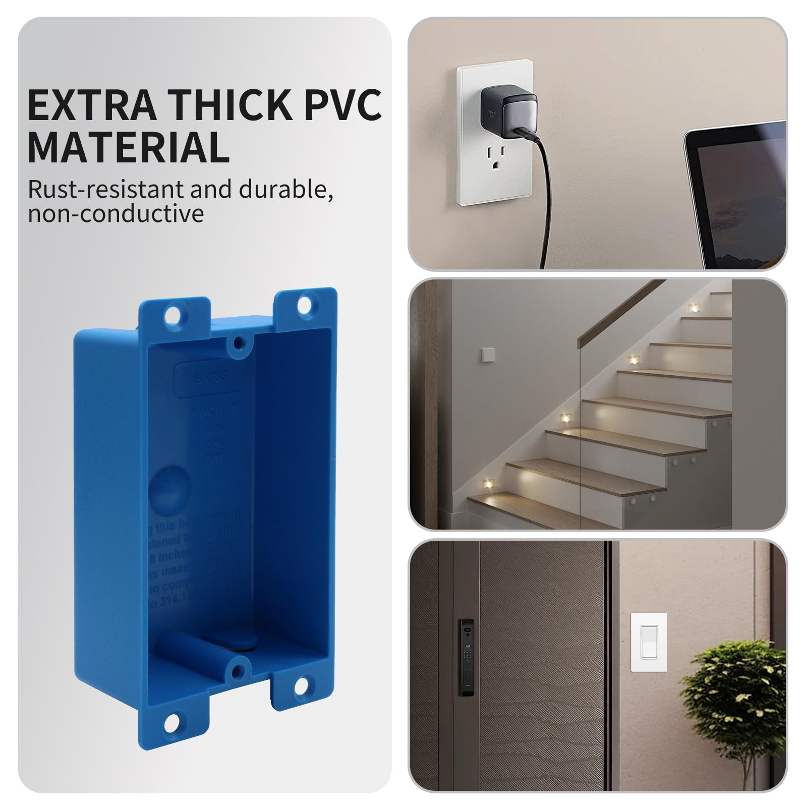 1 Gang Electrical Box XGGYA Single Gang Shallow Switch & Outlet Box For Fan