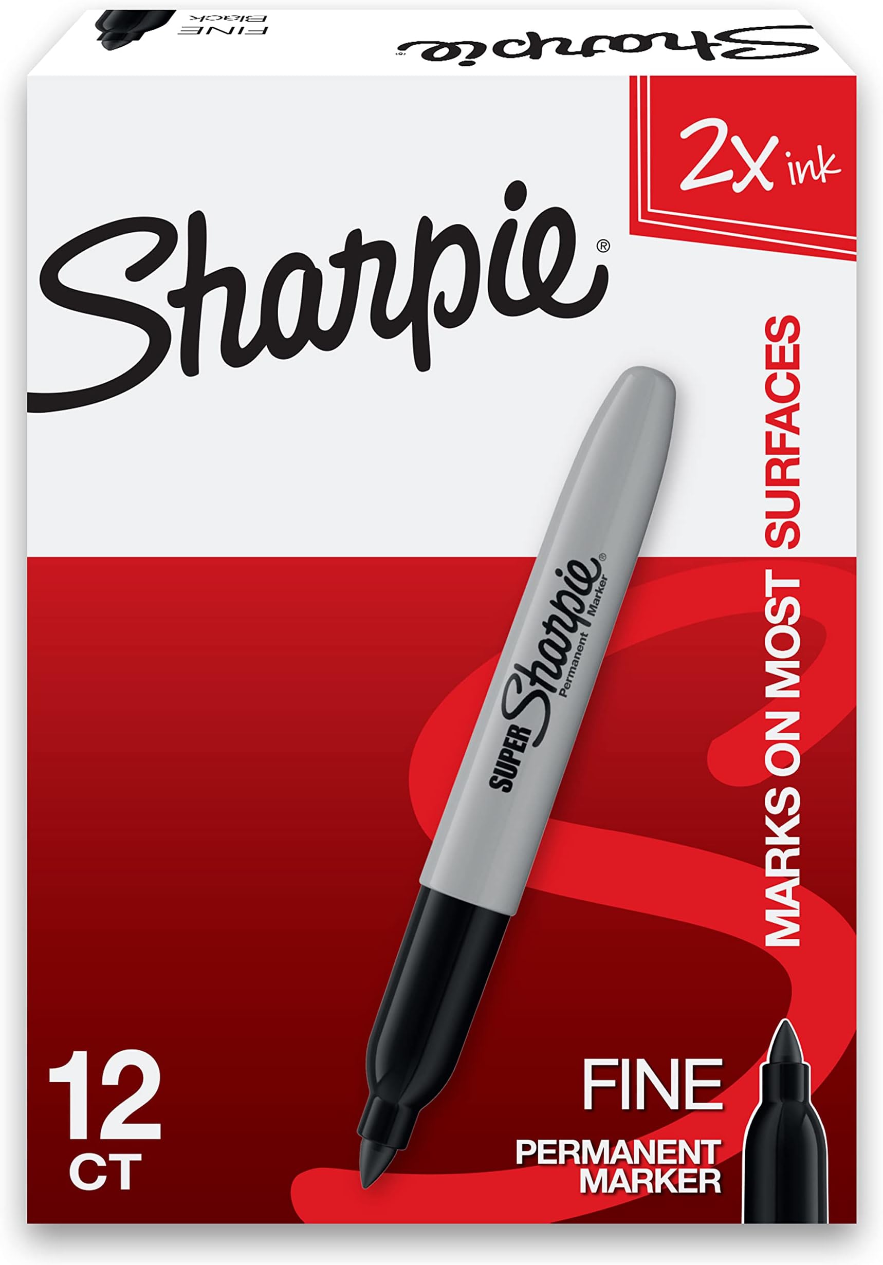 Sharpie Super Permanent Markers, Fine Point, Black, 12 Count : Amazon.ca