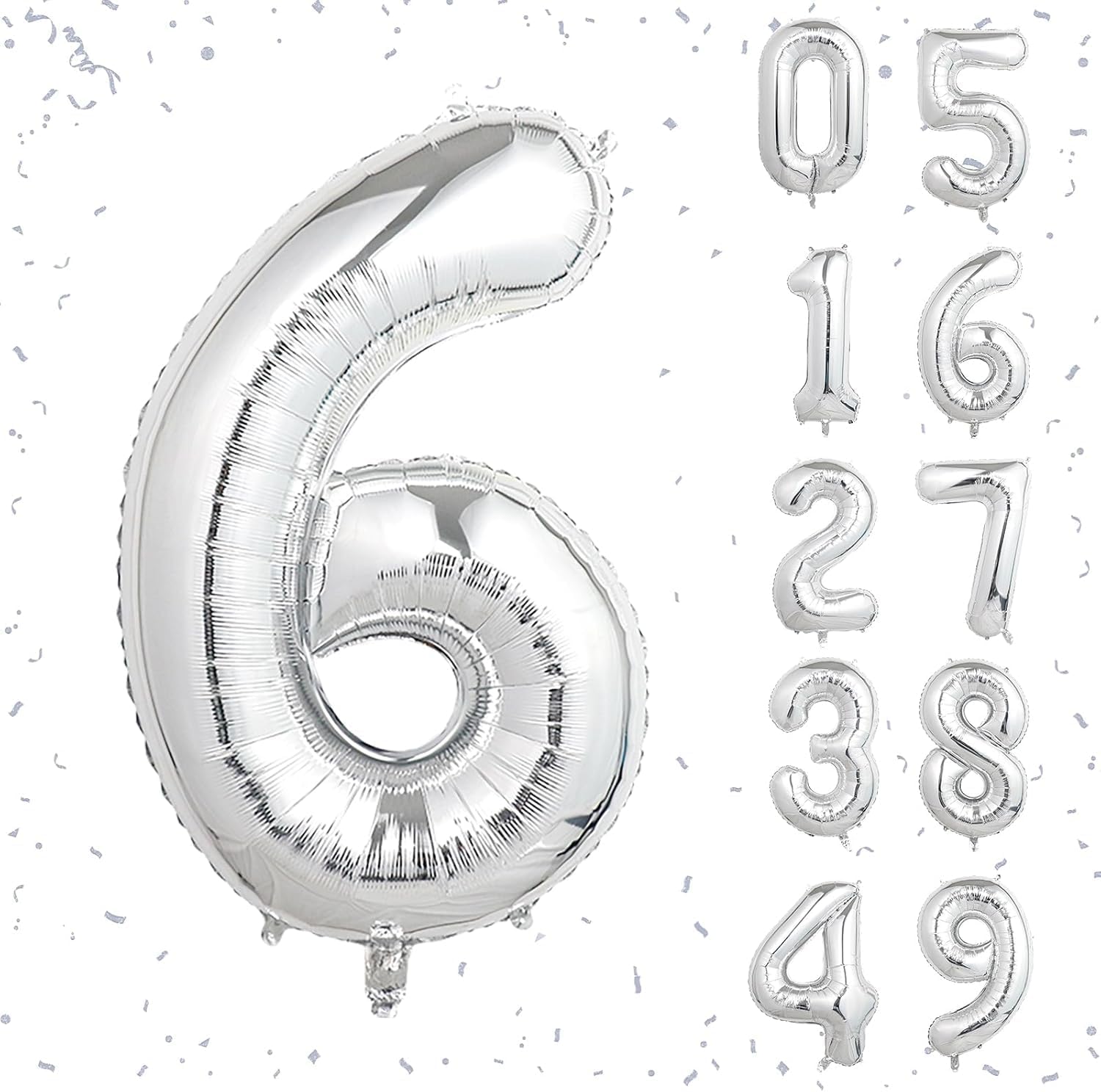 Amazon.com: 32 In Silver Large Numbers Balloons 0-9, Self Inflating ...