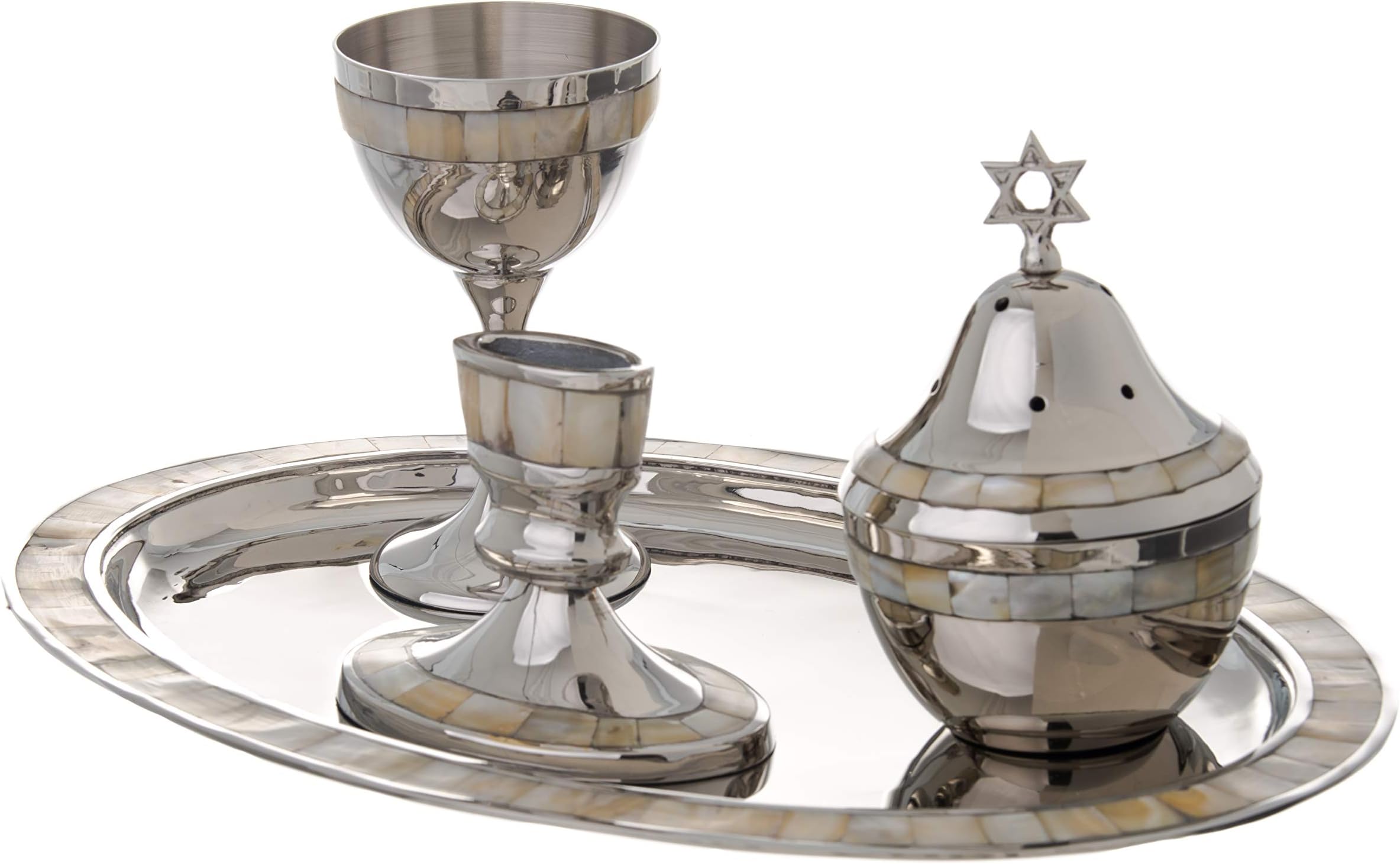 Amazon.com: Elegant End of Shabbat Havdalah Set Nickel Plated Blue ...