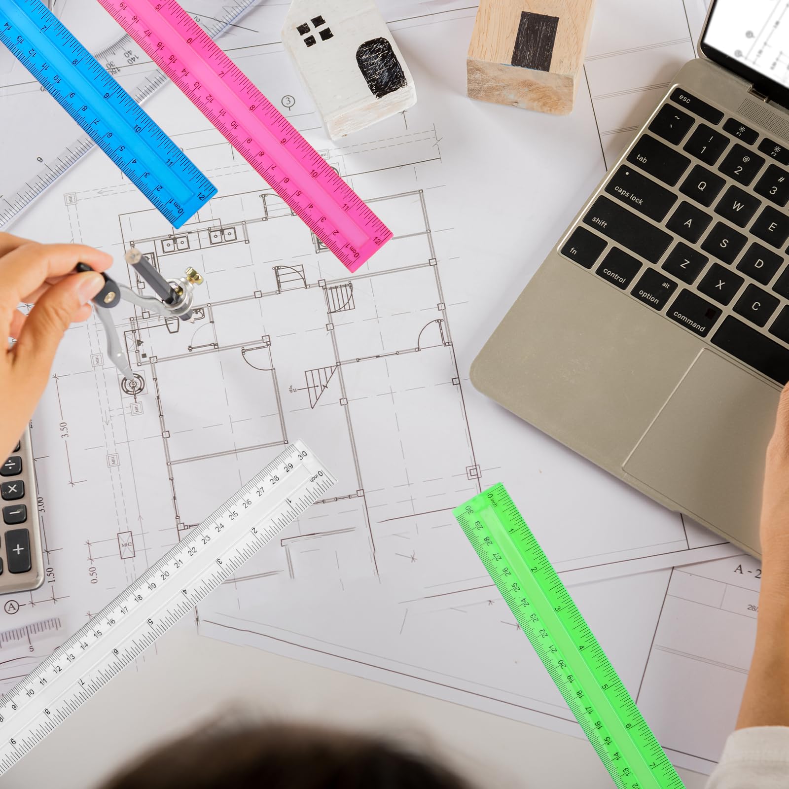 Snapklik.com : 12 Pack Color Transparent Ruler Plastic Rulers 12 Inch ...