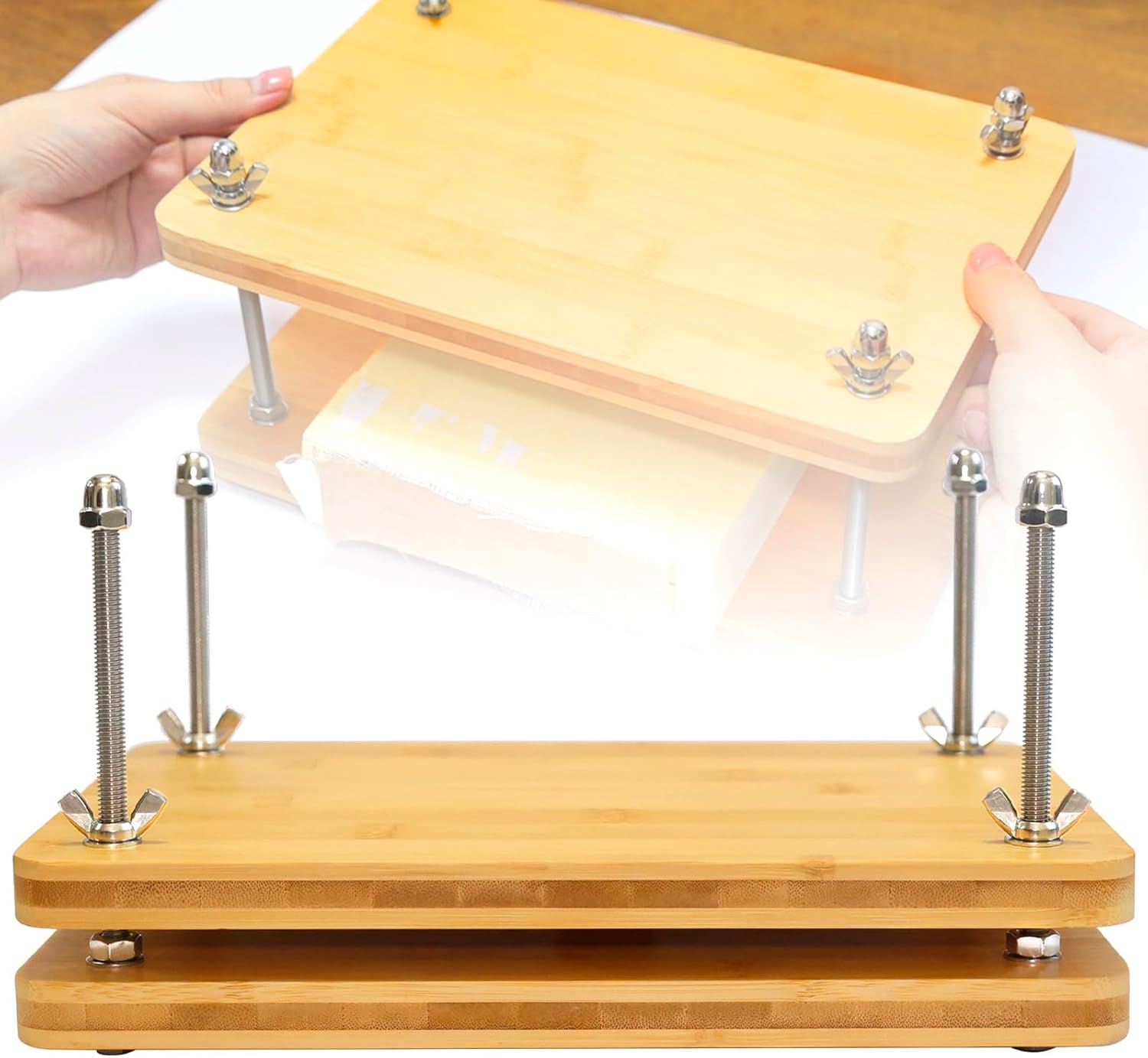 Amazon.com : LUTQ 11.8x7.9in Book Press Bookbinding, Bamboo Book Press ...