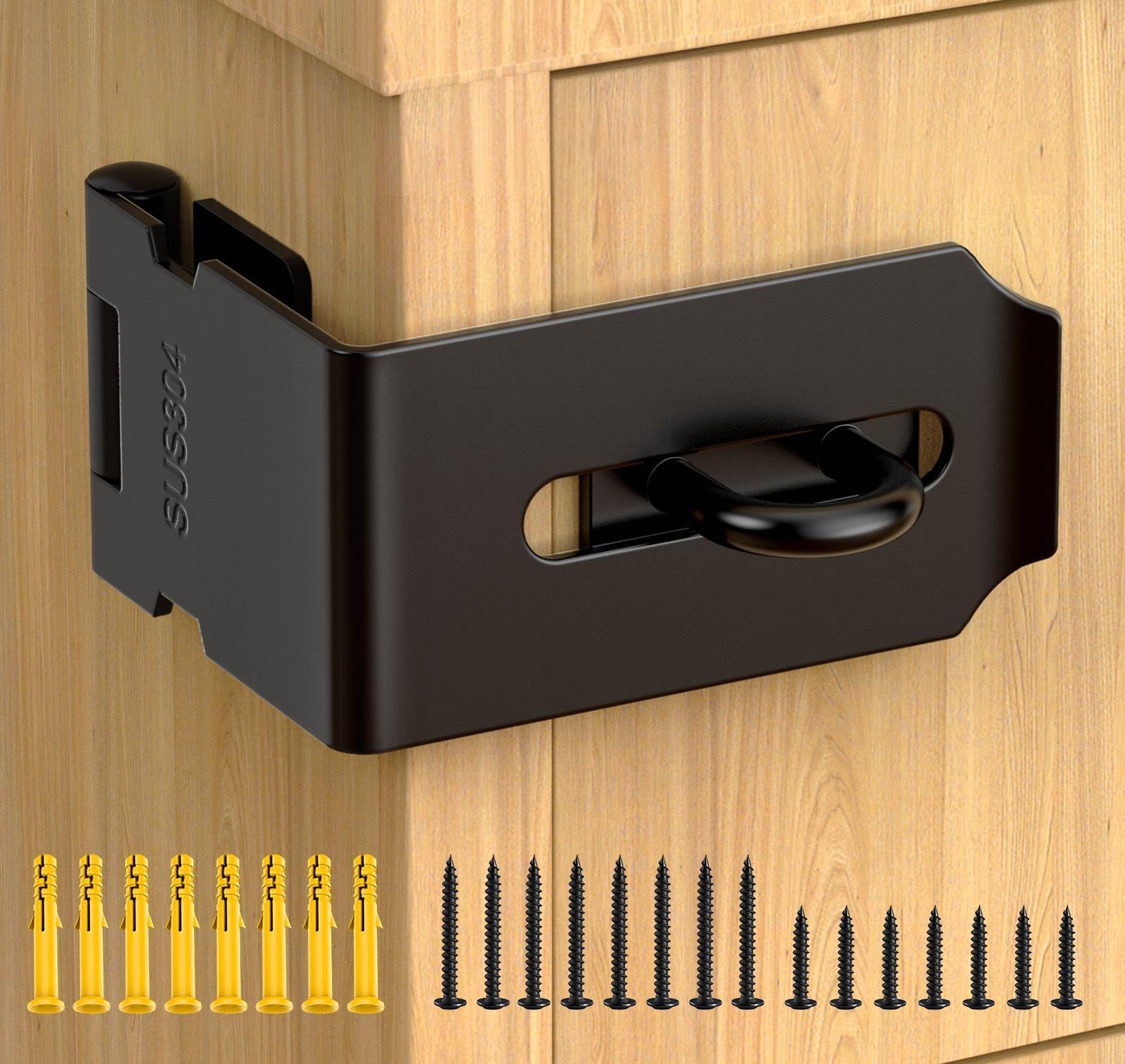 4 Inch 90 Degree Padlock Hasps, Stainless Steel Latch Lock Padlock Hasp ...