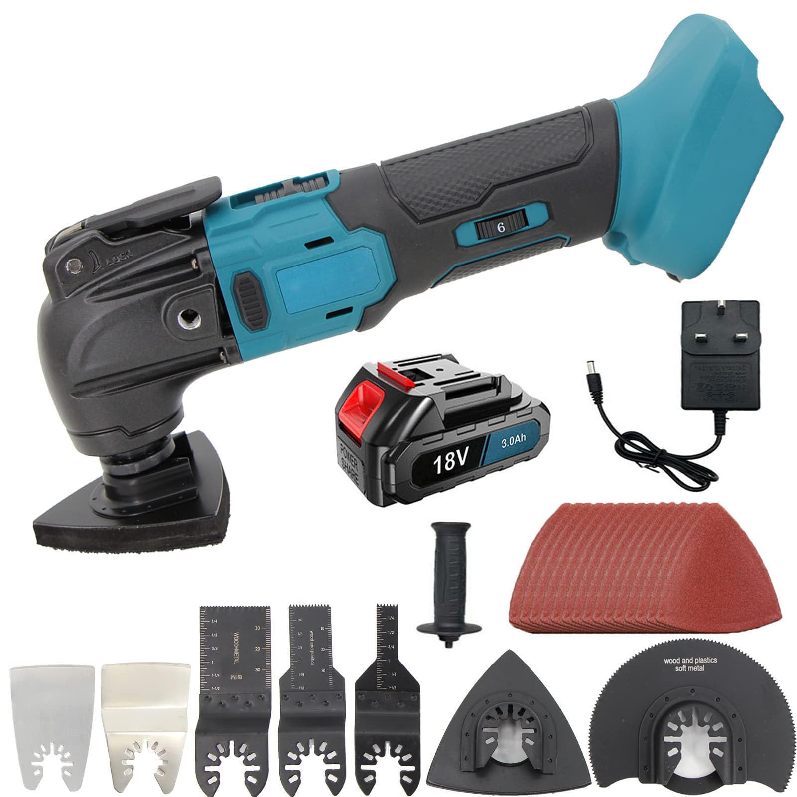 Oscillating Multi Tools,18V Li-Ion Cordless Brushless Oscillating Multi ...