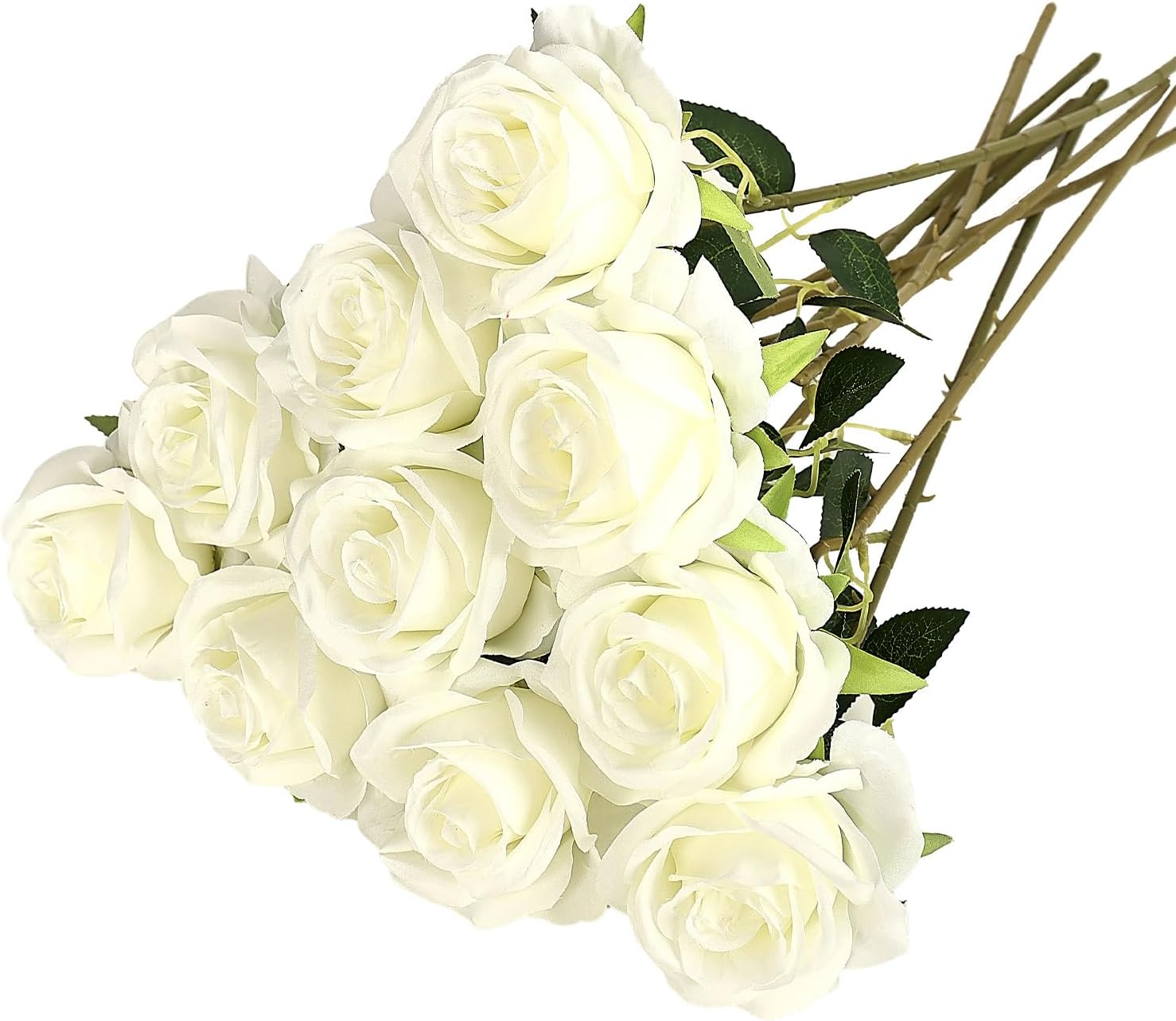 Amazon.com: WYFDC 10PCS Artificial Silk Flowers Realistic Roses Bouquet ...