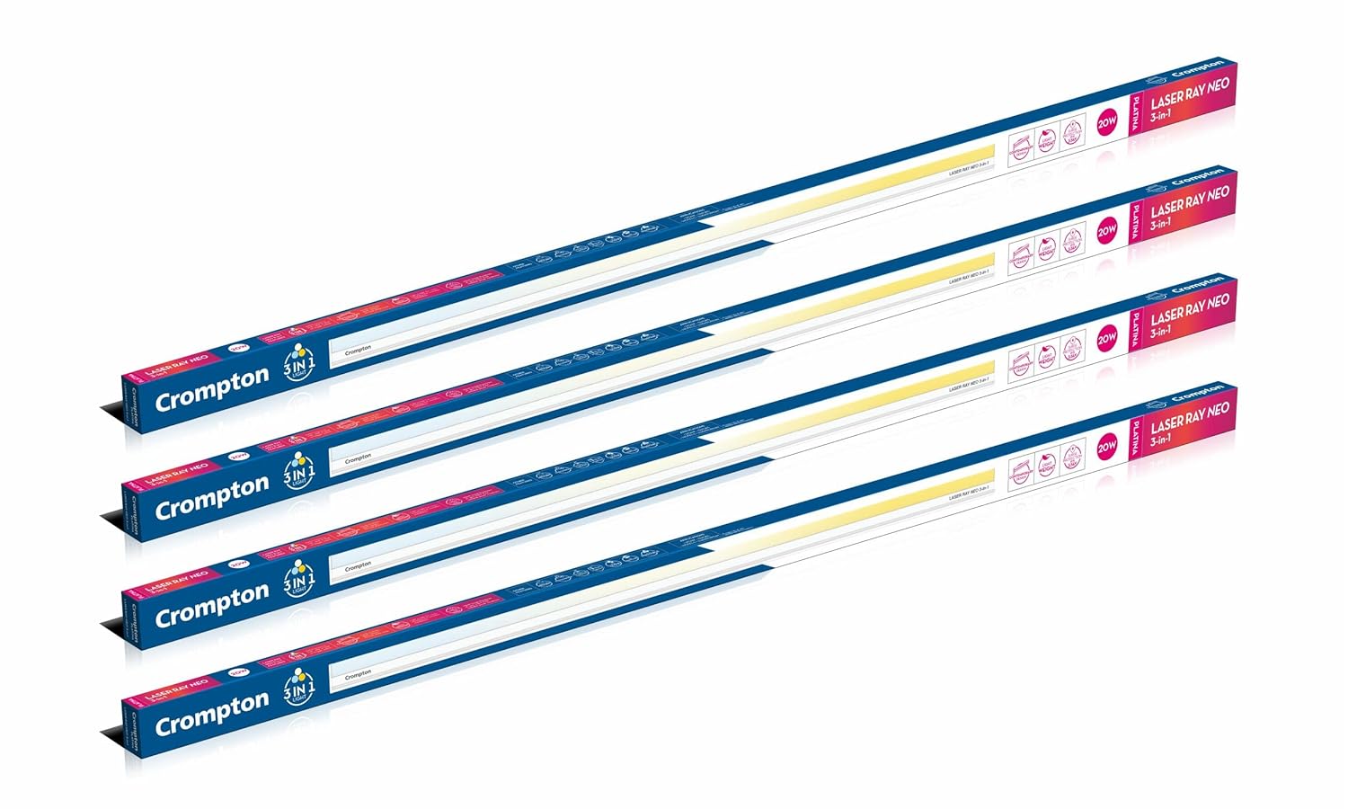 Crompton Laser Ray Neo 3-in-1 20 W Batten (Pack of 4) : Amazon.in: Home ...