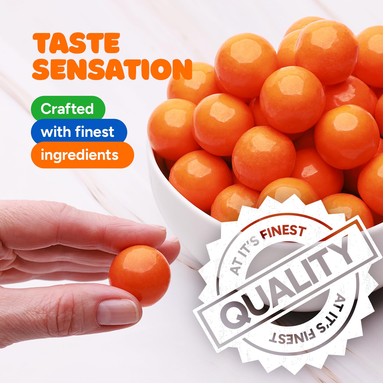 Snapklik.com : Gumballs For Gumball Machine Refill - 1 Inch Large Bubble Gumballs - Orange ...