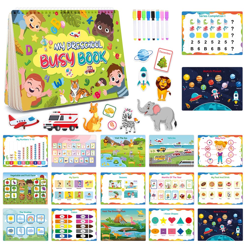 Toddler Educational Quiet Book Spanish English Bilingual Busy Book For ...