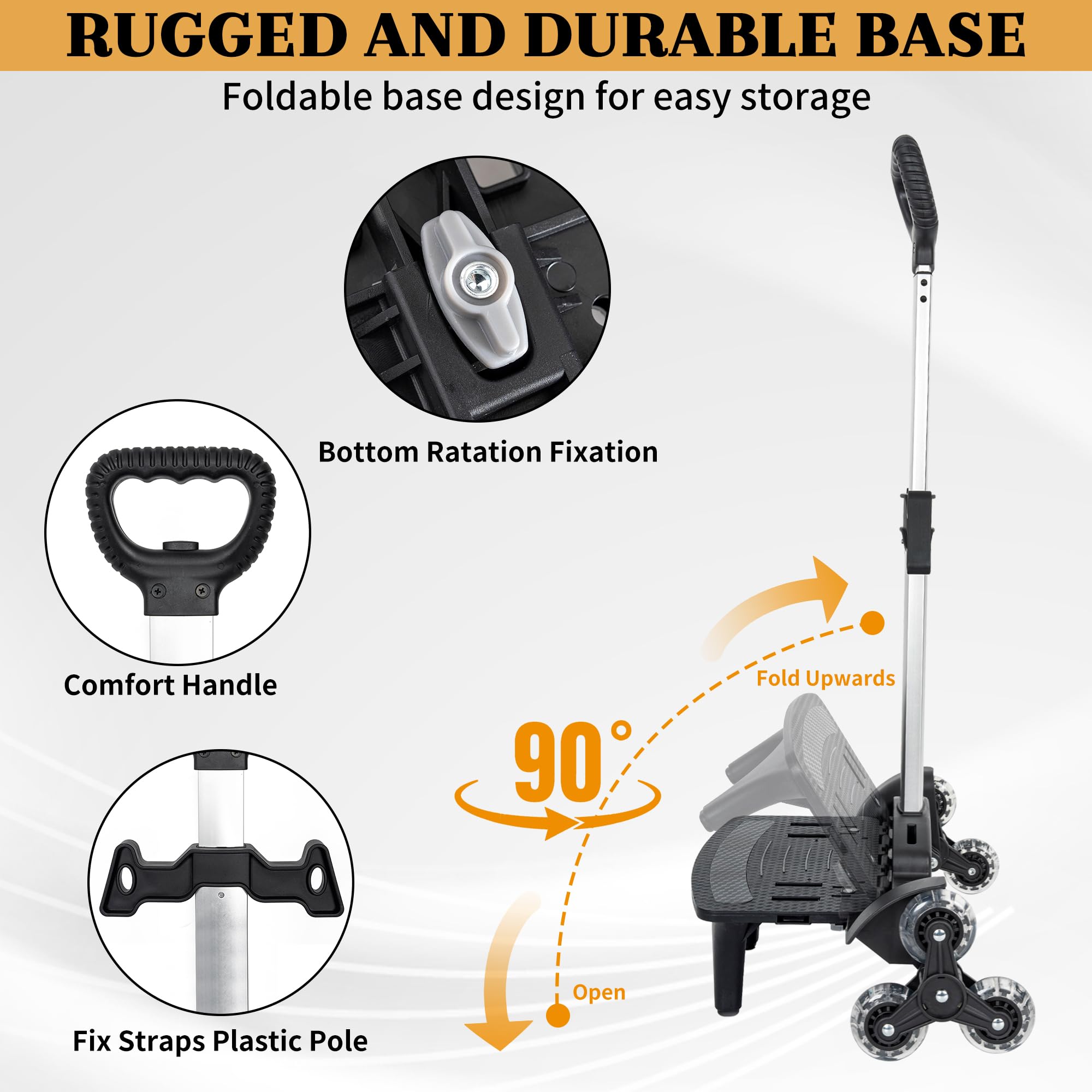Snapklik.com : Backpack Trolley 6-Wheels Rolling Dolly Luggage Cart For ...