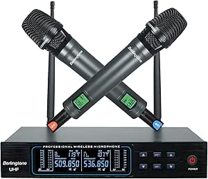 Amazon.com: Berlingtone Wireless Microphone System, 2 Handheld Dynamic ...