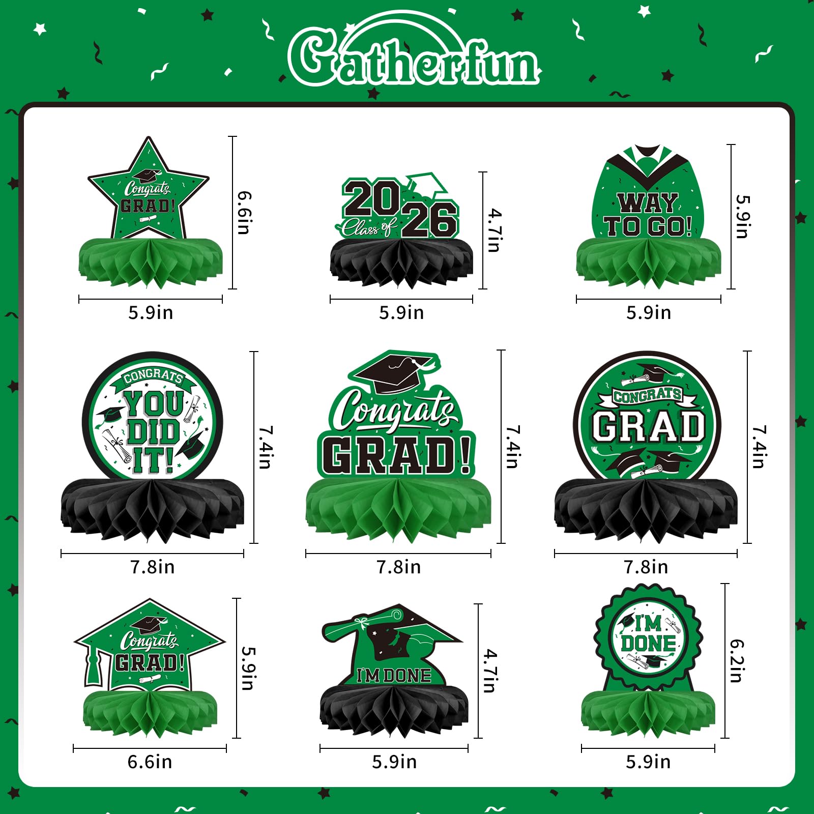 Snapklik.com : Gatherfun 9PCS Graduation Party Decorations Class Of ...