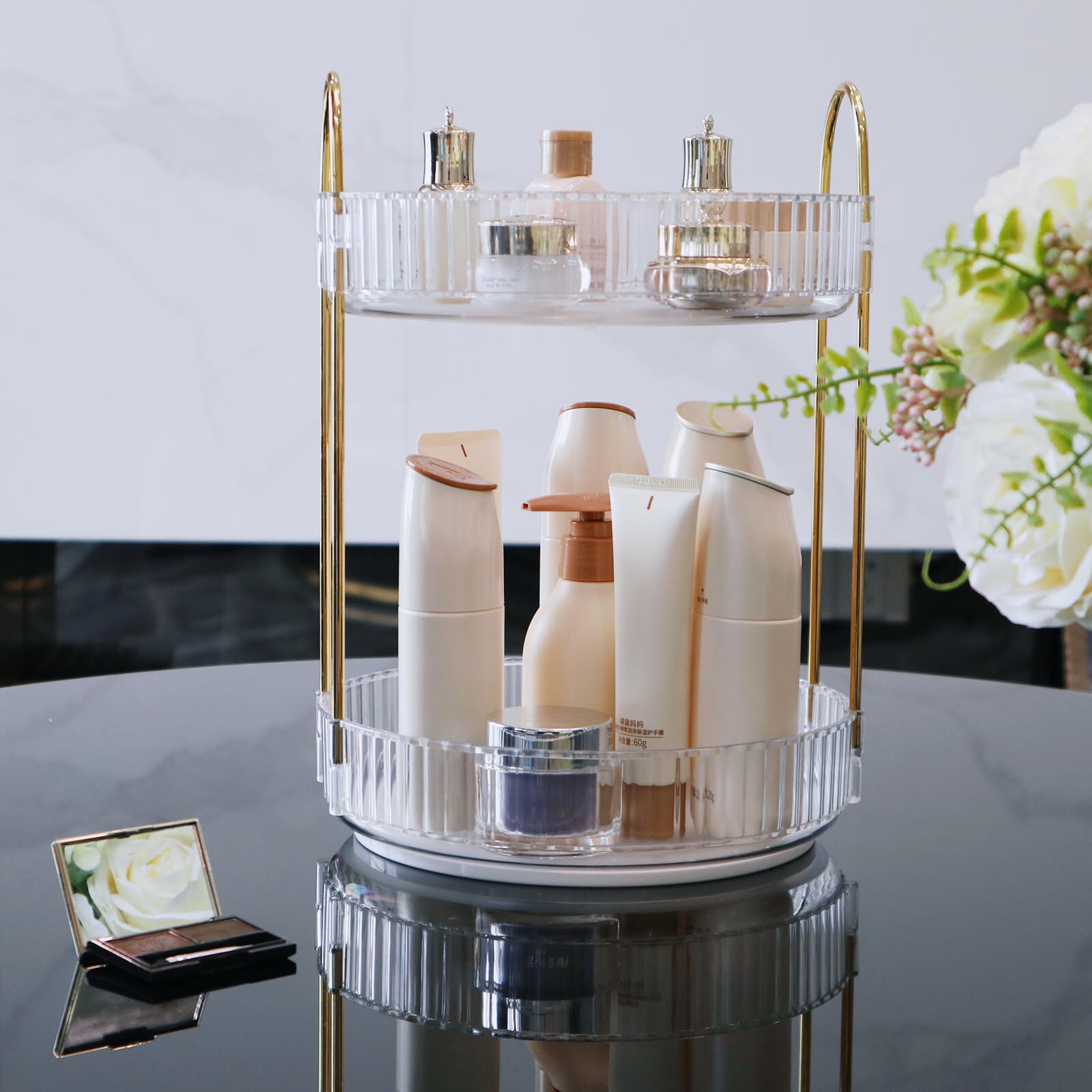 Amazon.com: KOUHTIKA 360° Rotating Makeup Organizer Spinning Organizer ...