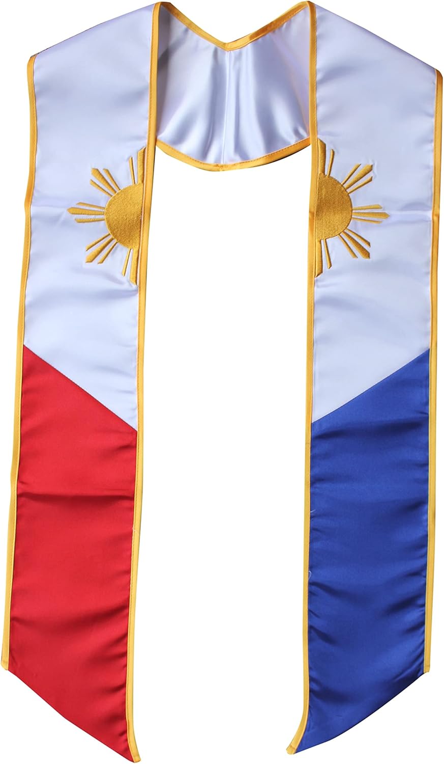 Amazon.com: Del Mex Philippines Embroidered Graduation Flag Stole Sash ...