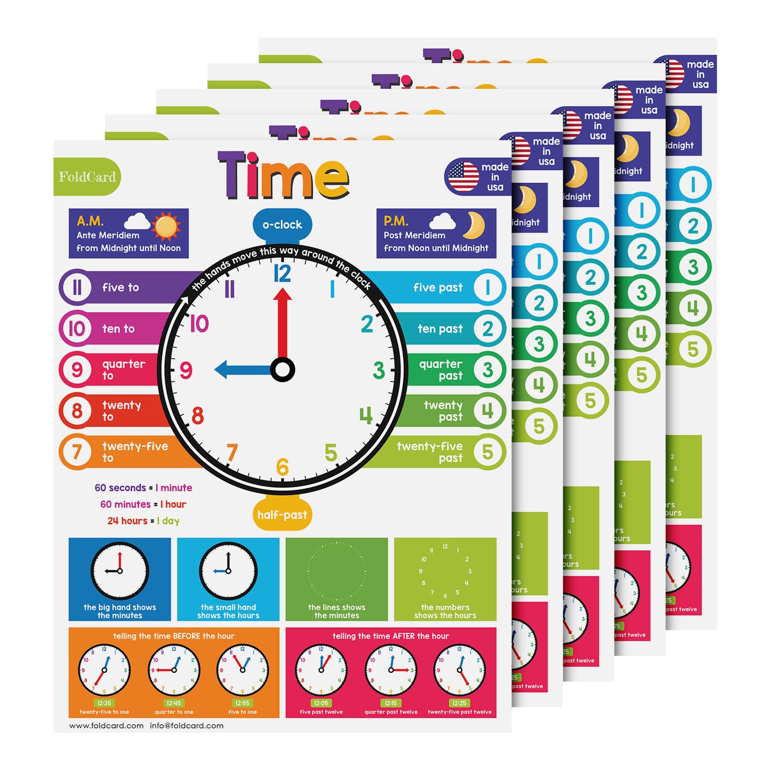 Amazon.com: Time Chart for Preschool to Grade 1 Kids – Learn How to ...