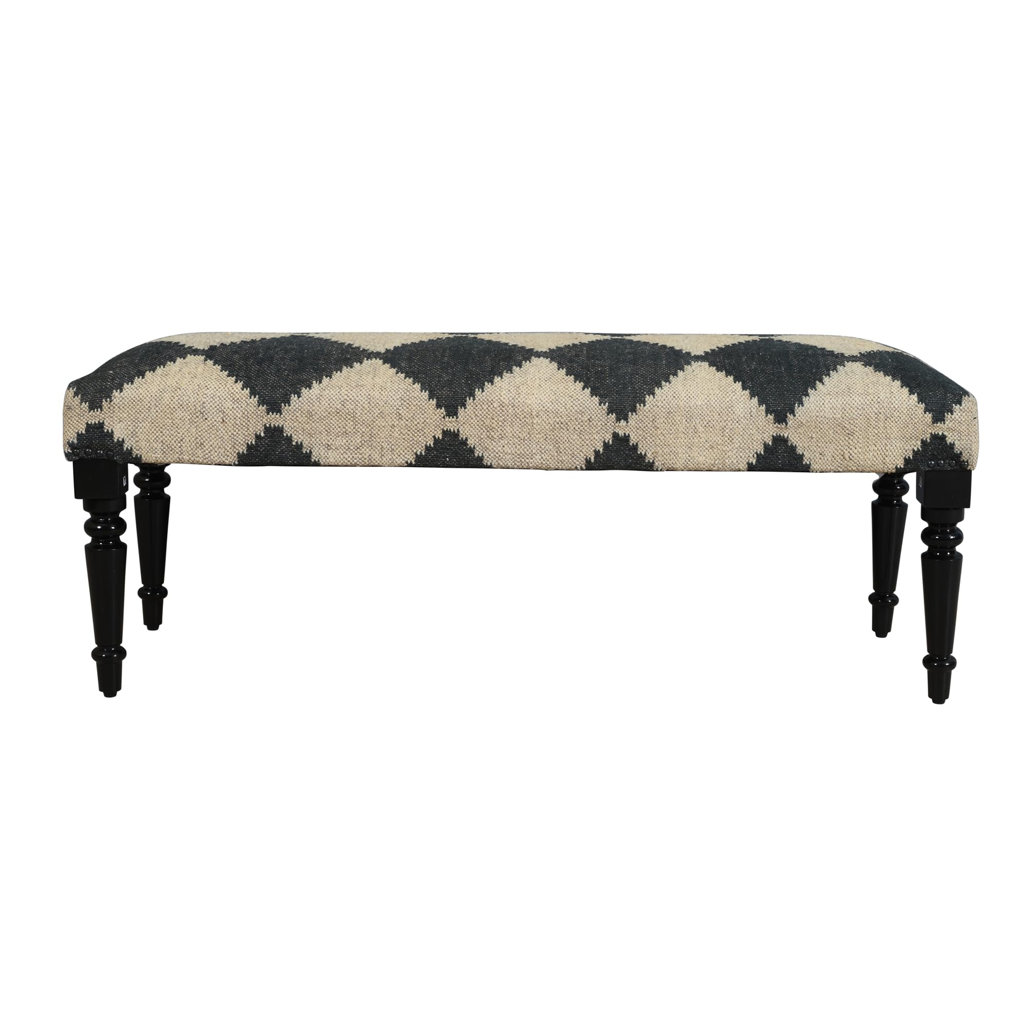 Amazon.com: LR Home Alexei Tan/Black Upholstered Bench for Bedroom End ...