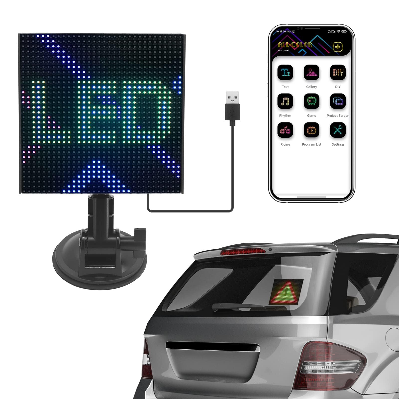 CYTBEK Back Window LED Display Light, Funny Car Accessory, 17 Funny ...