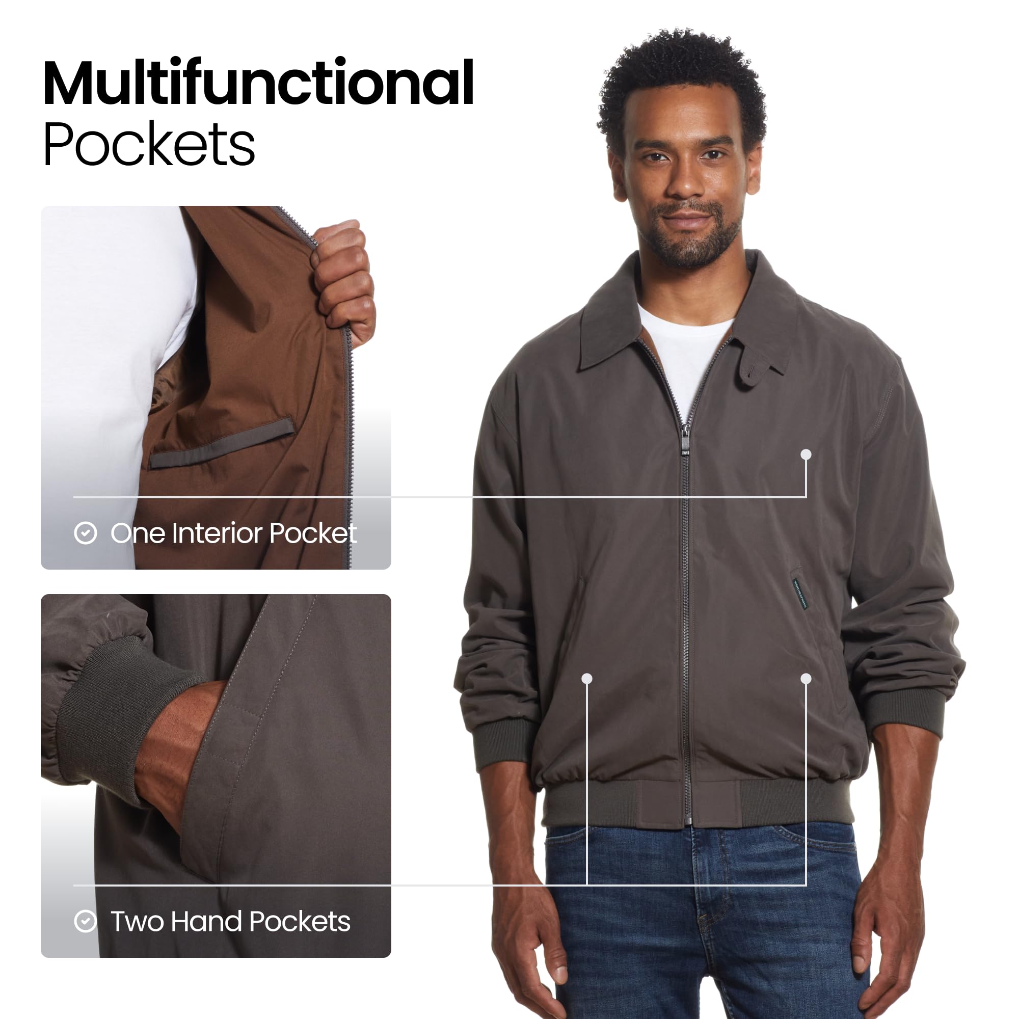 Snapklik.com : Weatherproof Mens Golf Jacket - Lightweight Windbreaker