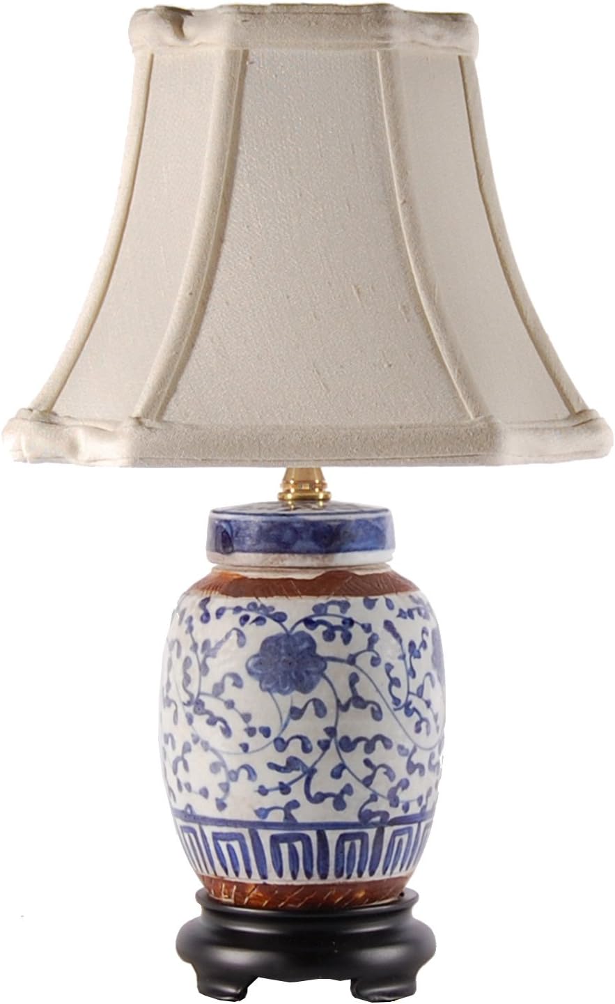 Small Blue White Stoneware Table Lamp - Amazon.com