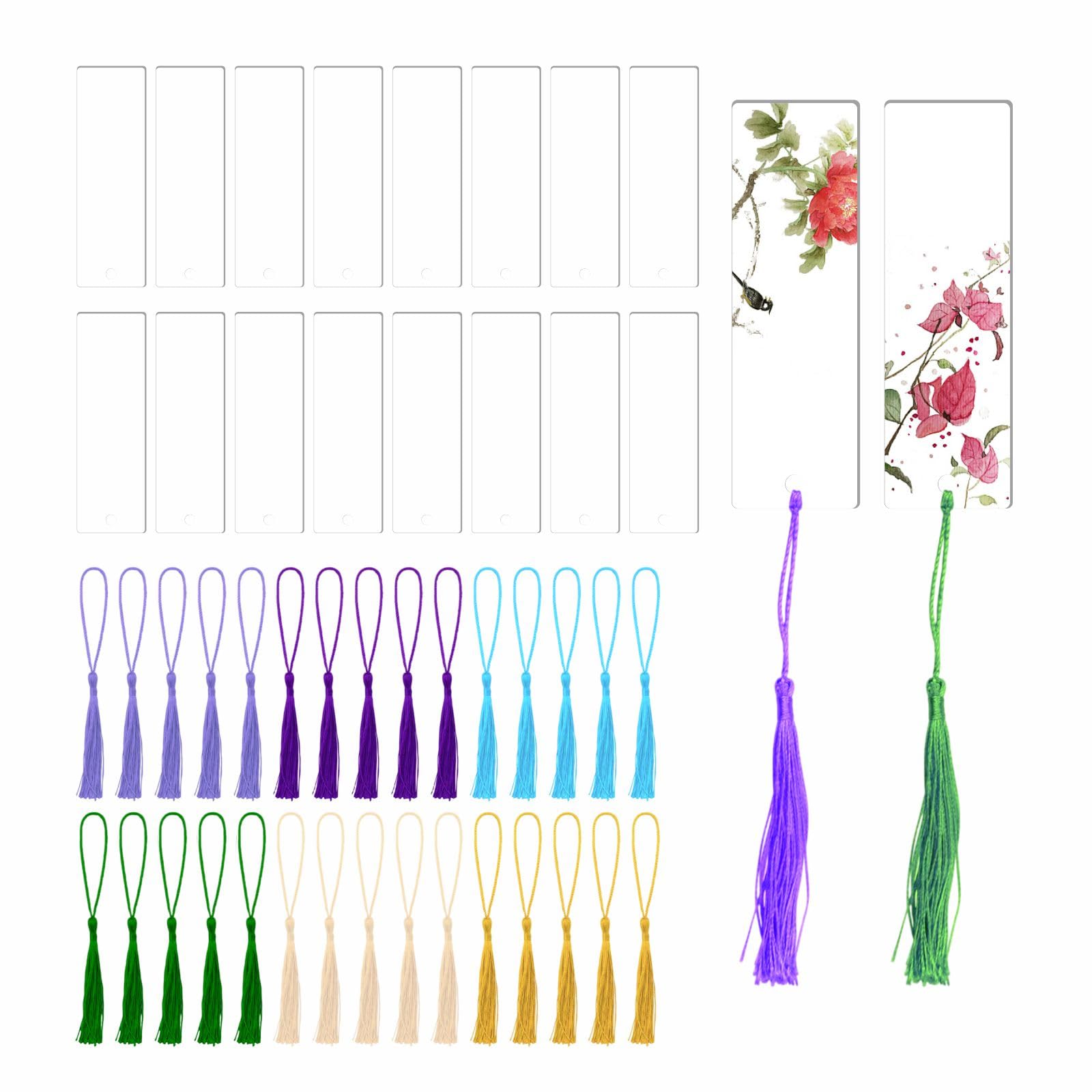 Amazon.com: XFVFXZZ 60Pcs Clear Acrylic Bookmark Blanks,30Pcs Rectangle ...