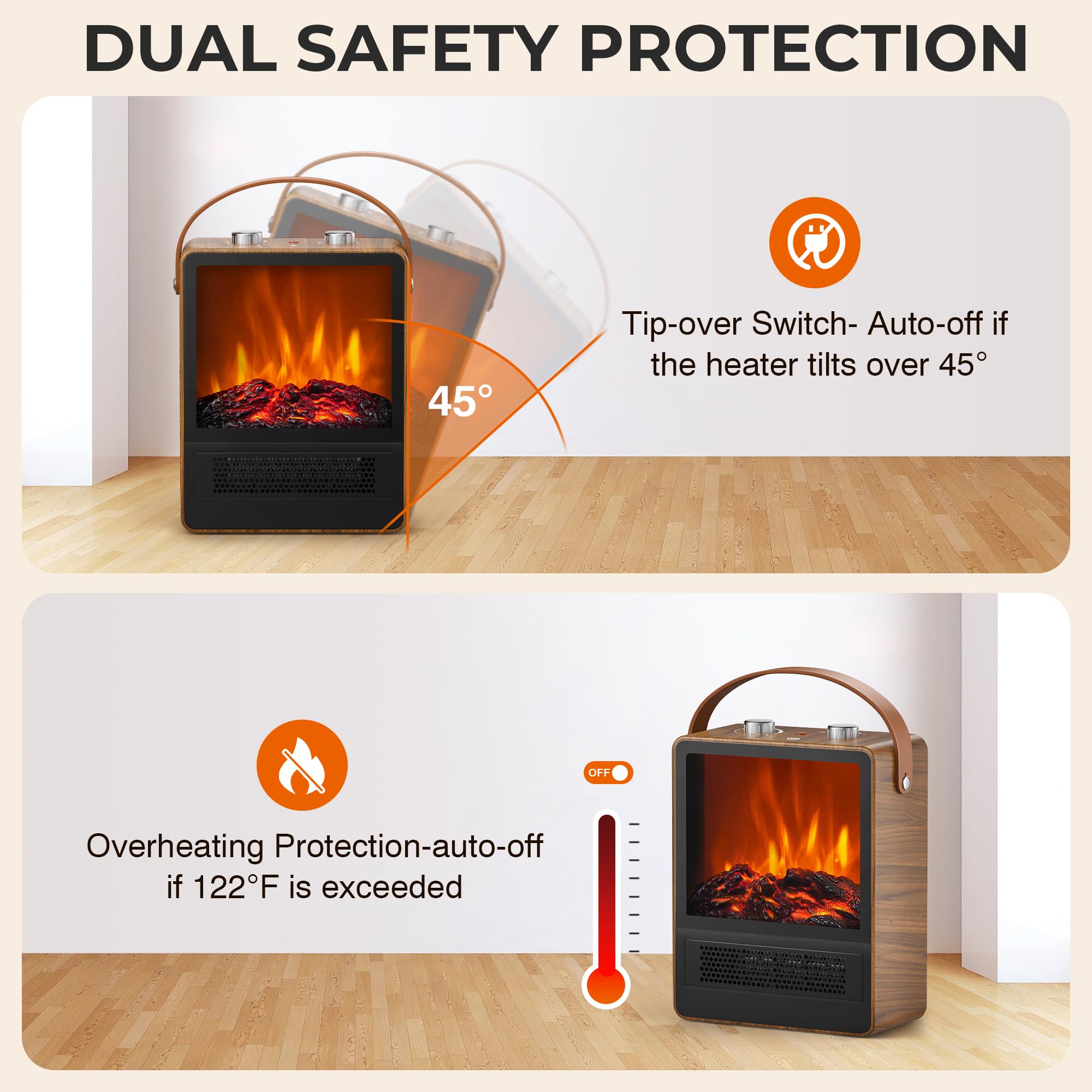 Snapklik.com : Alpaca Electric Fireplace Heater For Indoor Use, 1500W ...