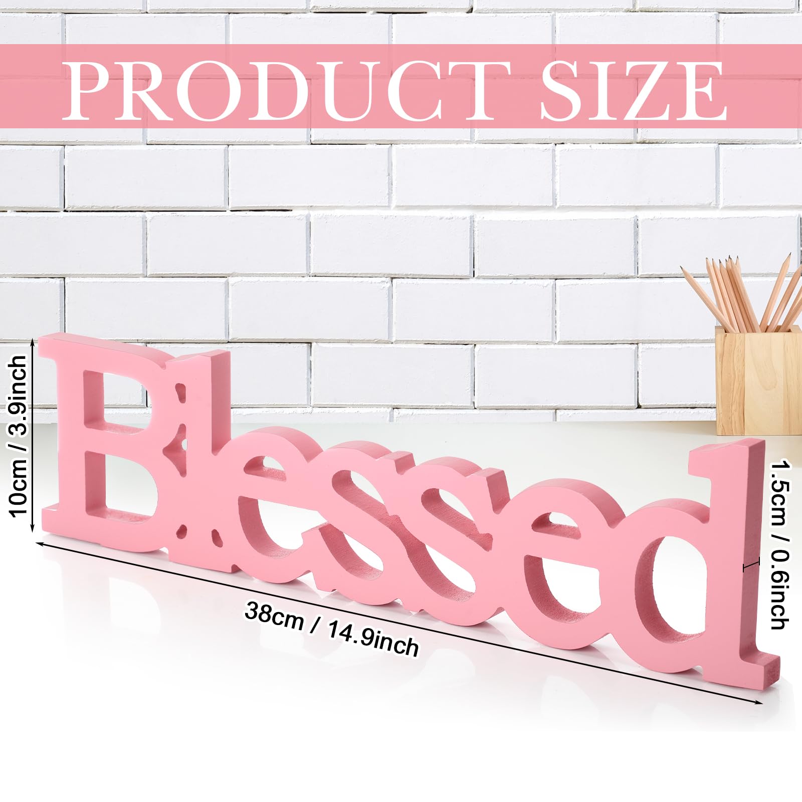 Snapklik.com : Blulu Blessed Letter Table Sign Blessed Standing Letter ...
