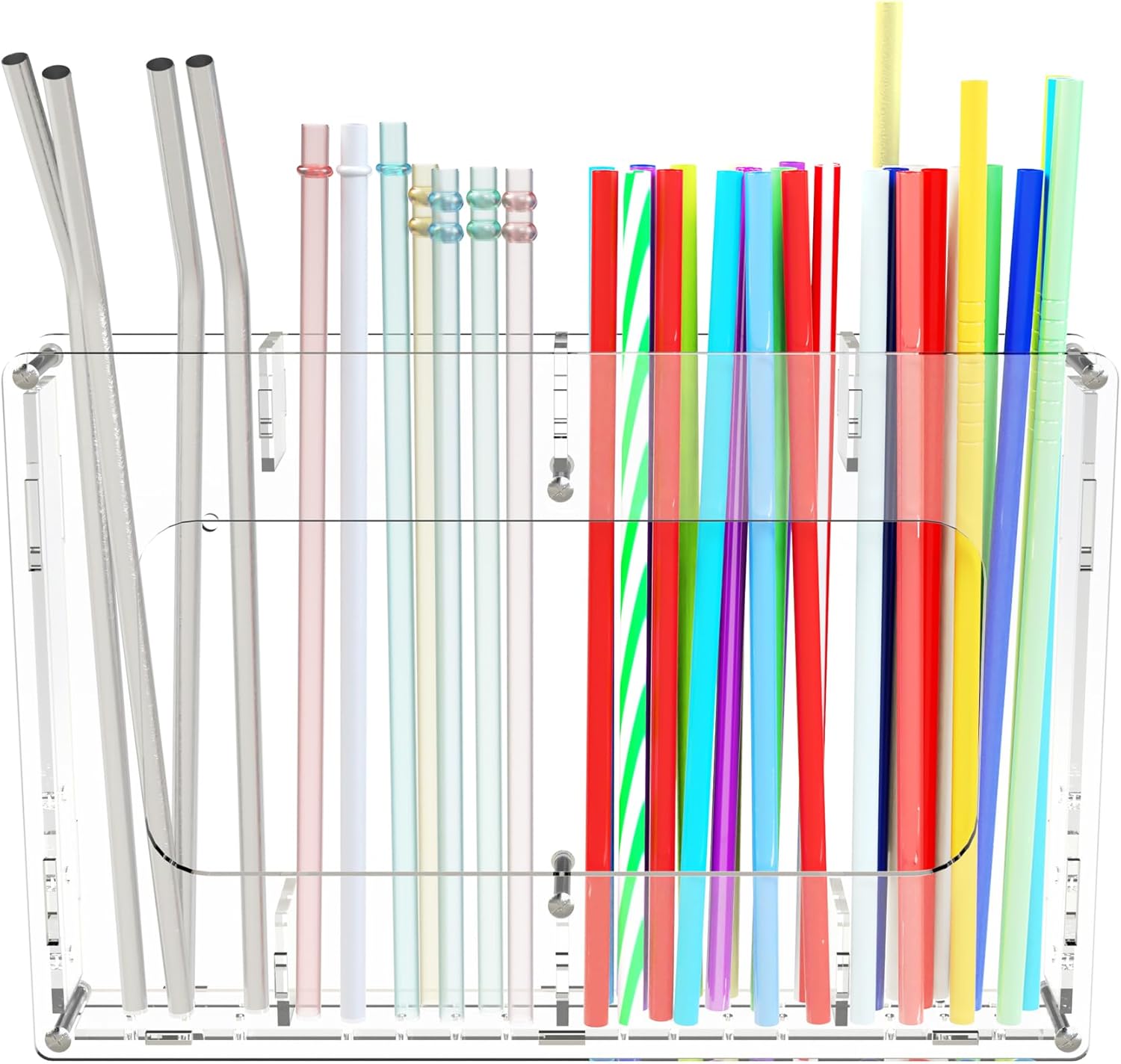Amazon.com: susangdi Acrylic Straw Holder for Cabinet Door & Wall ...