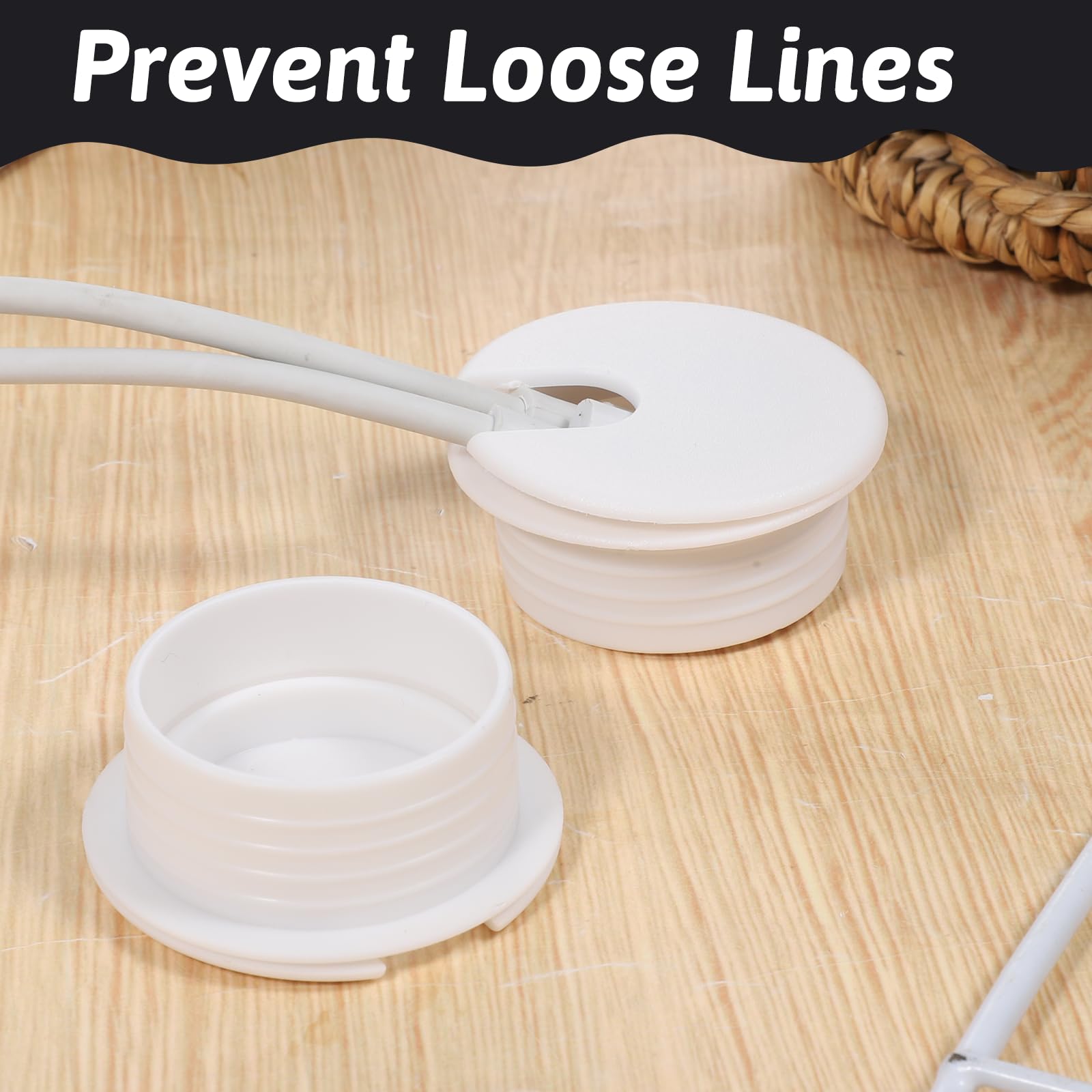 Snapklik.com : 2 Pcs 1.5inch White Cable Grommets Plastic Desk Cord ...