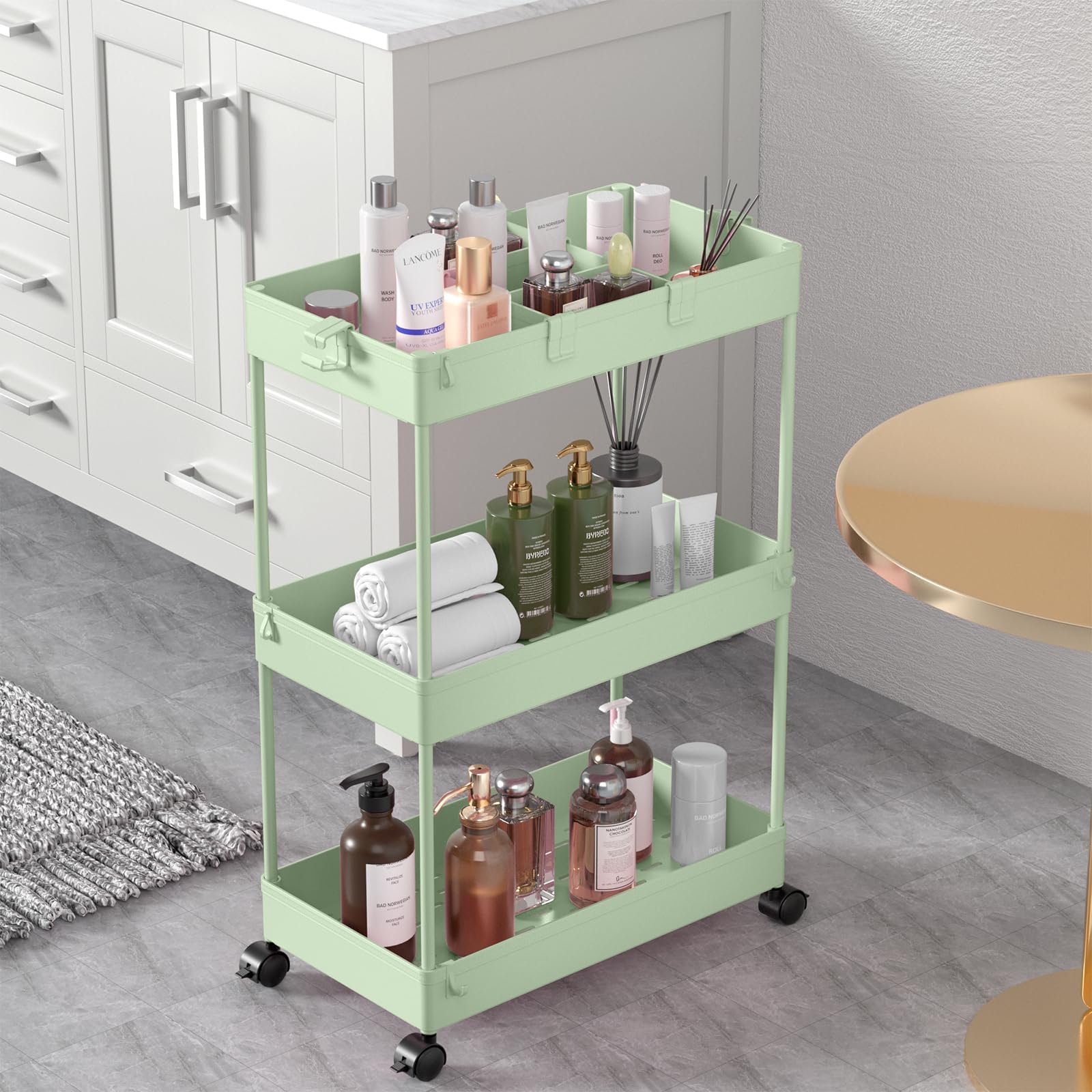 Amazon.com: SPACELEAD 3 Tier Rolling Cart with Wheels, Storage Craft ...