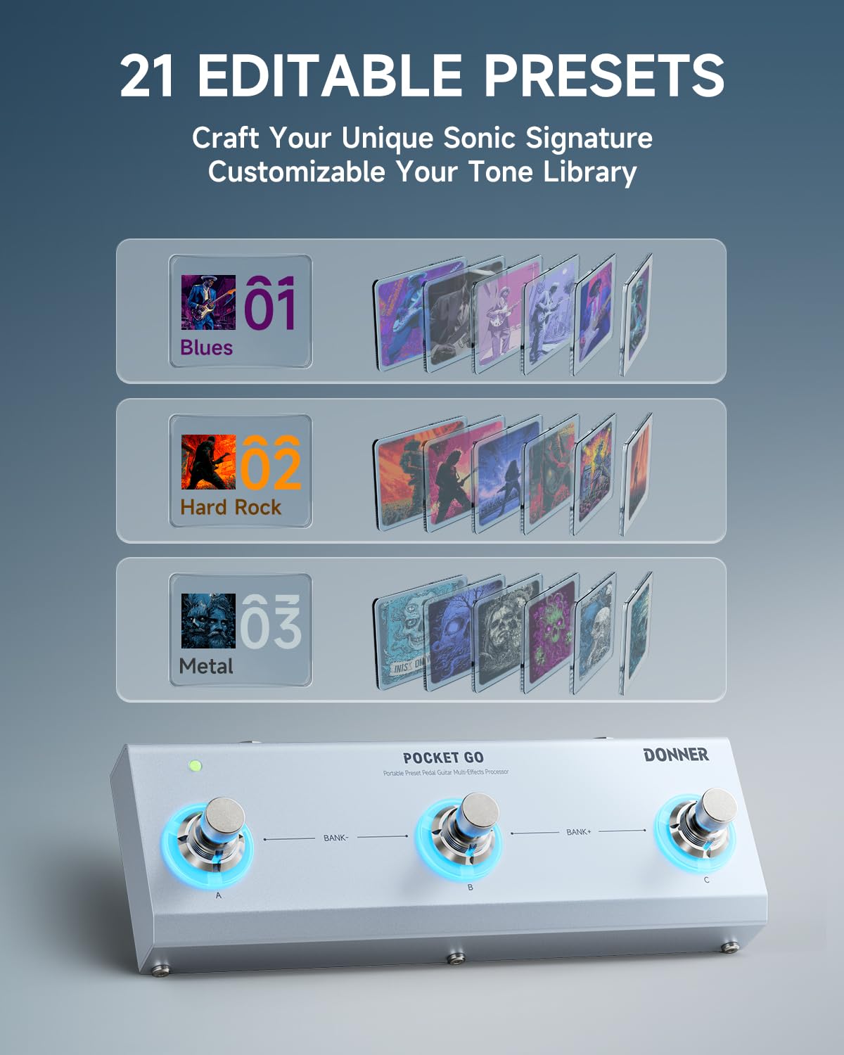 Snapklik.com : Donner Pocket Go Multi Effects Guitar Pedal Portable ...