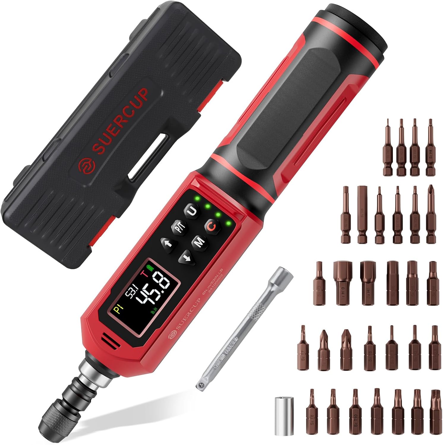 SUERCUP Digital Torque Screwdriver 0.8-53.1in-lbs/0.09-6Nm, Inch Pound ...