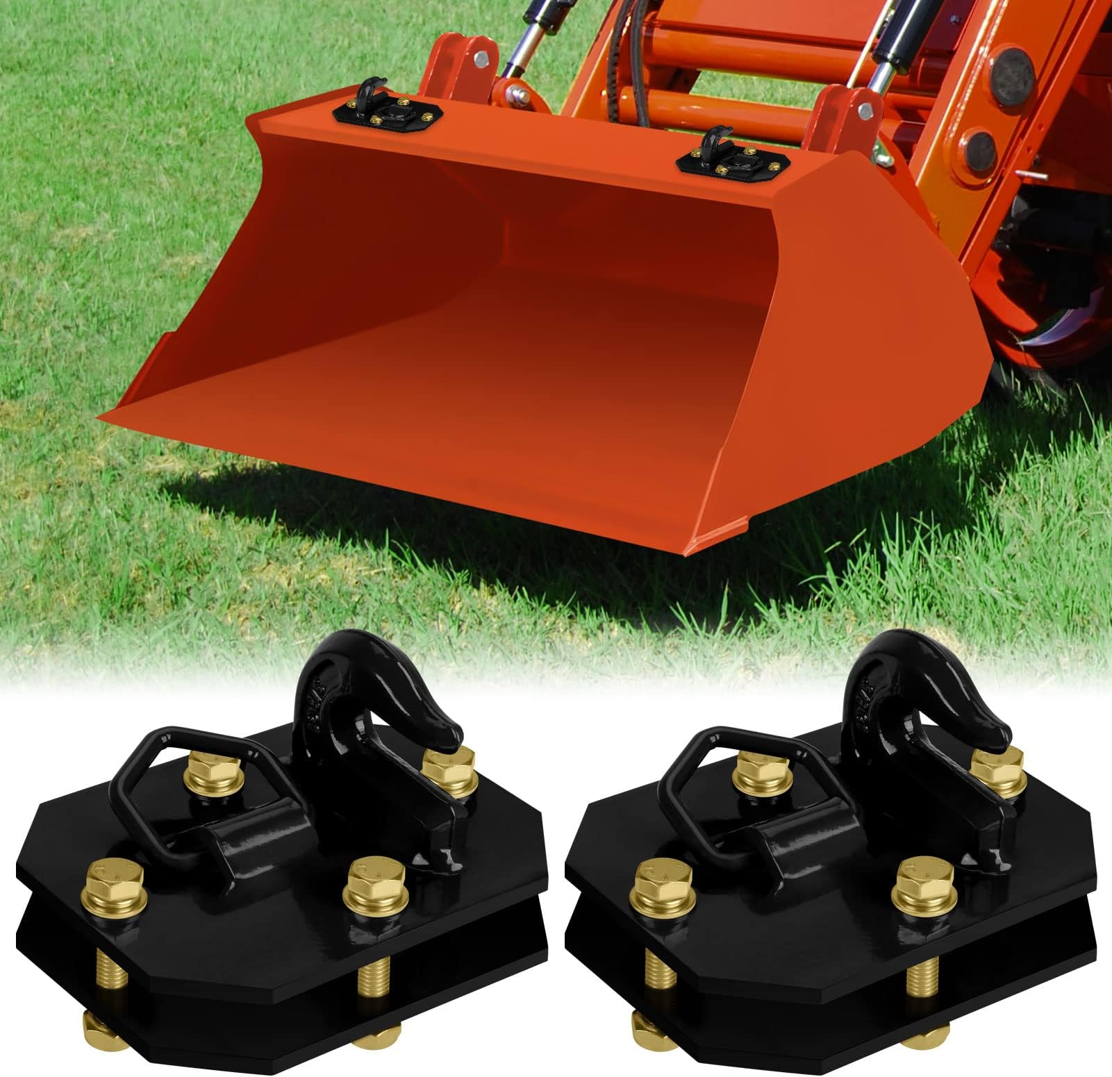 Amazon.com: 2 Pack 3/8" Tractor Bucket Hooks with D Ring - Max 15,000 ...