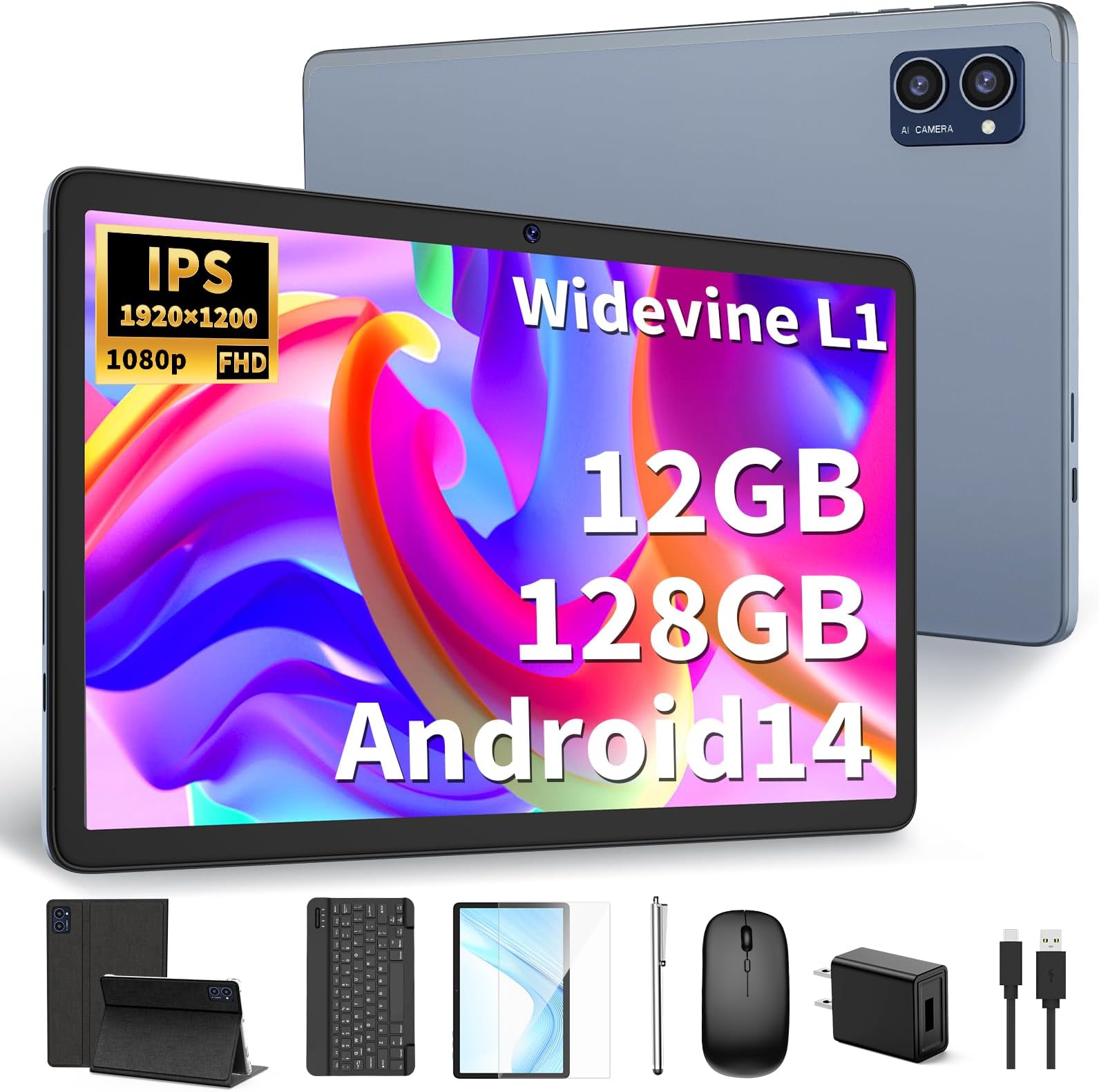 Amazon.com : JJGJ Android Tablet with Keyboard, 10 inch Android 14 ...