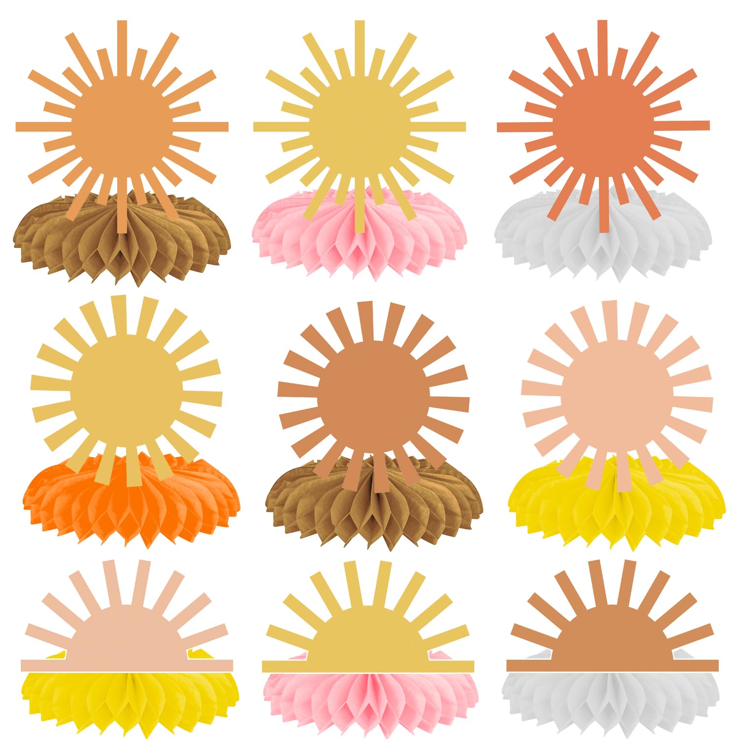 Amazon.com: Boho Sun Honeycomb Centerpieces Hippie Sun Table ...