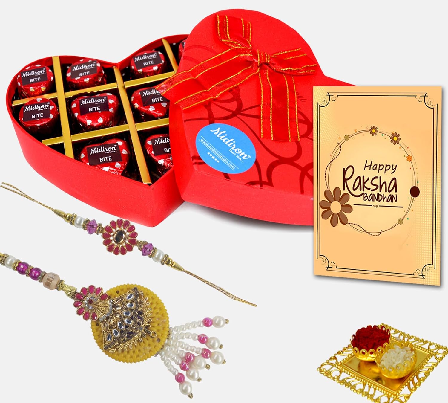 Midiron Lumba Rakhi Set for Bhaiya Bhabhi | Rakhi Chocolate Gift Pack ...