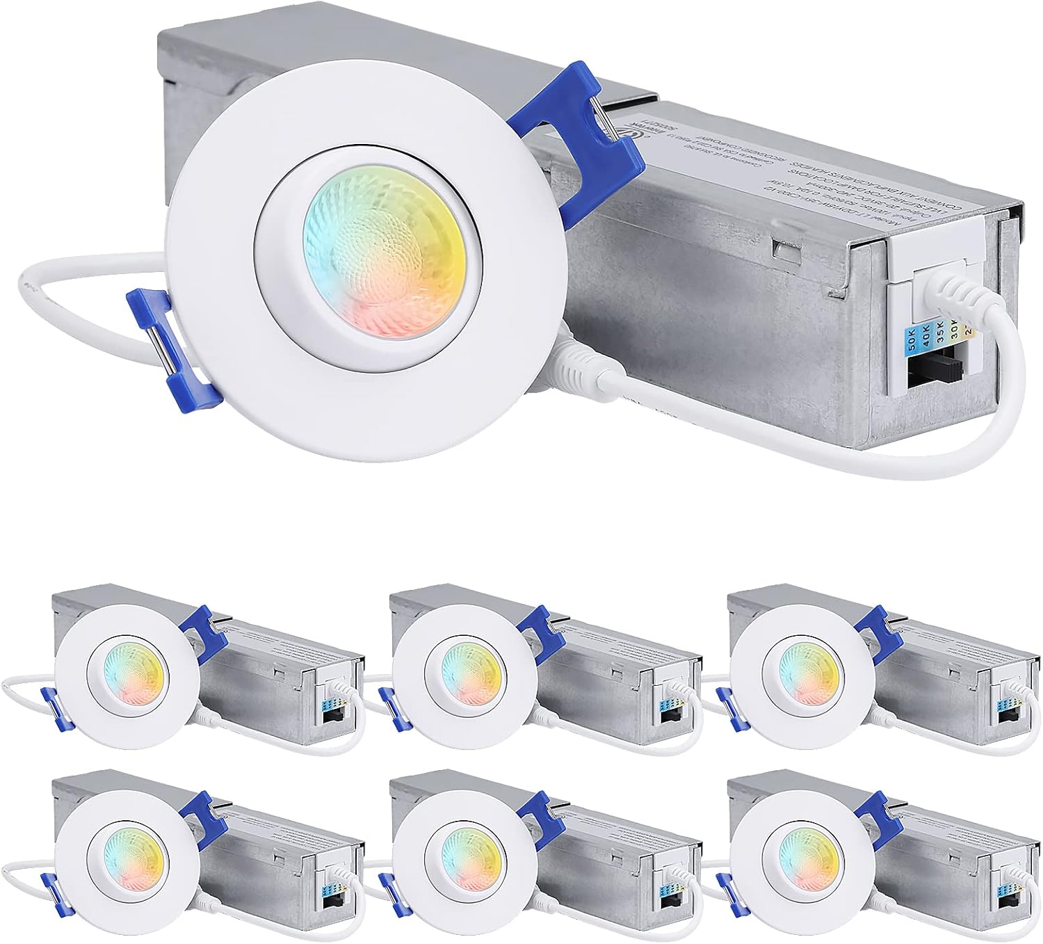 TORCHSTAR 2 Inch 5CCT Gimbal LED Recessed Light with J Box, Adjustable ...