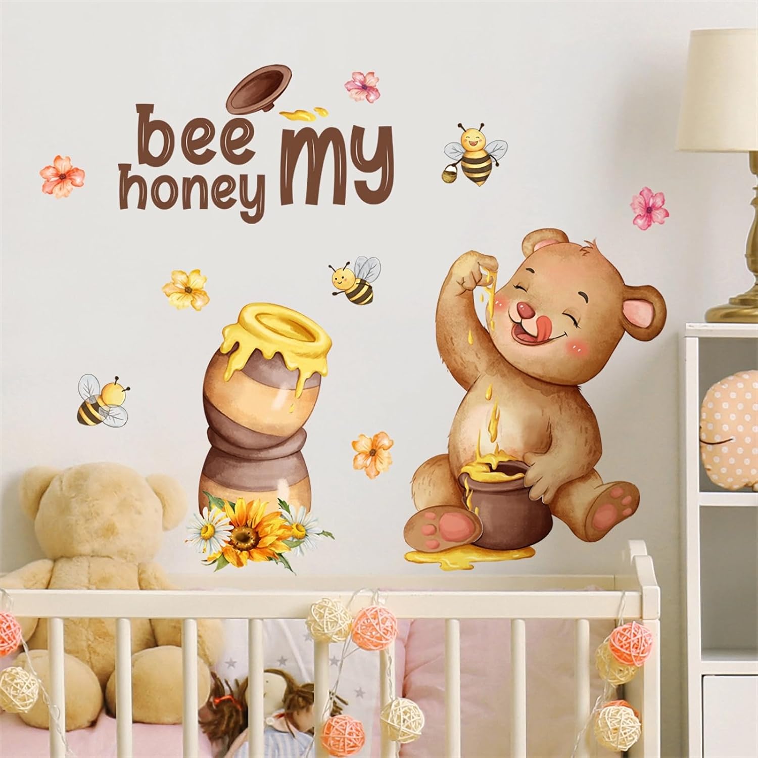 Amazon.com: Cute Bear Bees Honey Jar Wall Stickers, sacinora Sunflower ...