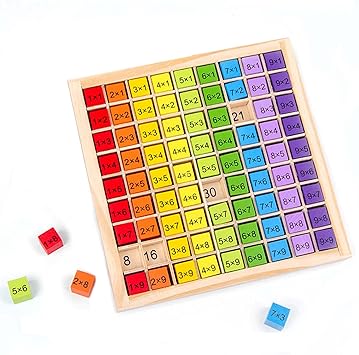 MEMOVAN Wooden Montessori Math Learning Board Toy 1x1 99 Multiplication ...
