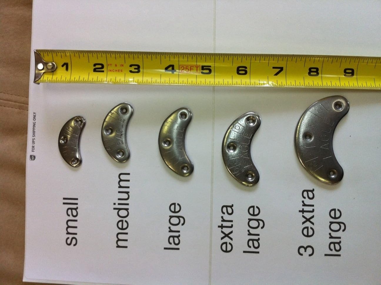 Amazon.com: Eagle Heel Plates 35 Pair a Box of Size Medium Metal Heel ...