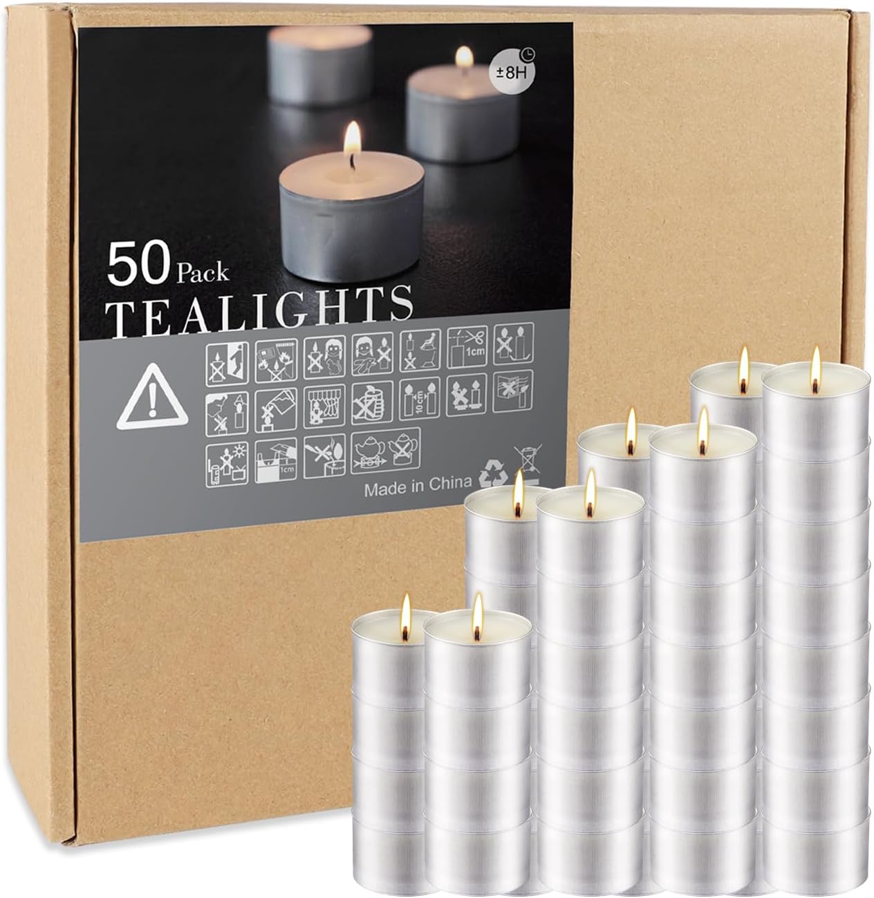 Tea Light Candles 6-7 Hour - Use for Floating Candle Centerpiece - 100 ...