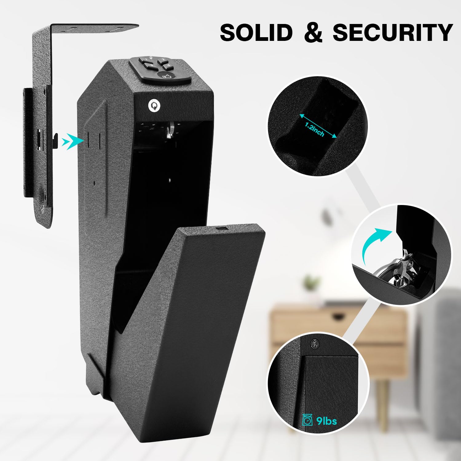 Snapklik.com : Beside Mount Gun Safe Lock Box,Sider Gun Safe For Pistol ...
