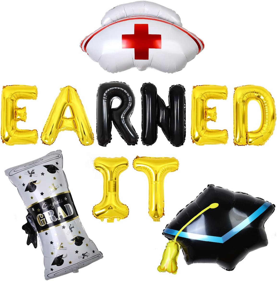 Amazon.com: Nurse Graduation Party Decorations 2023, Earned It Balloon ...