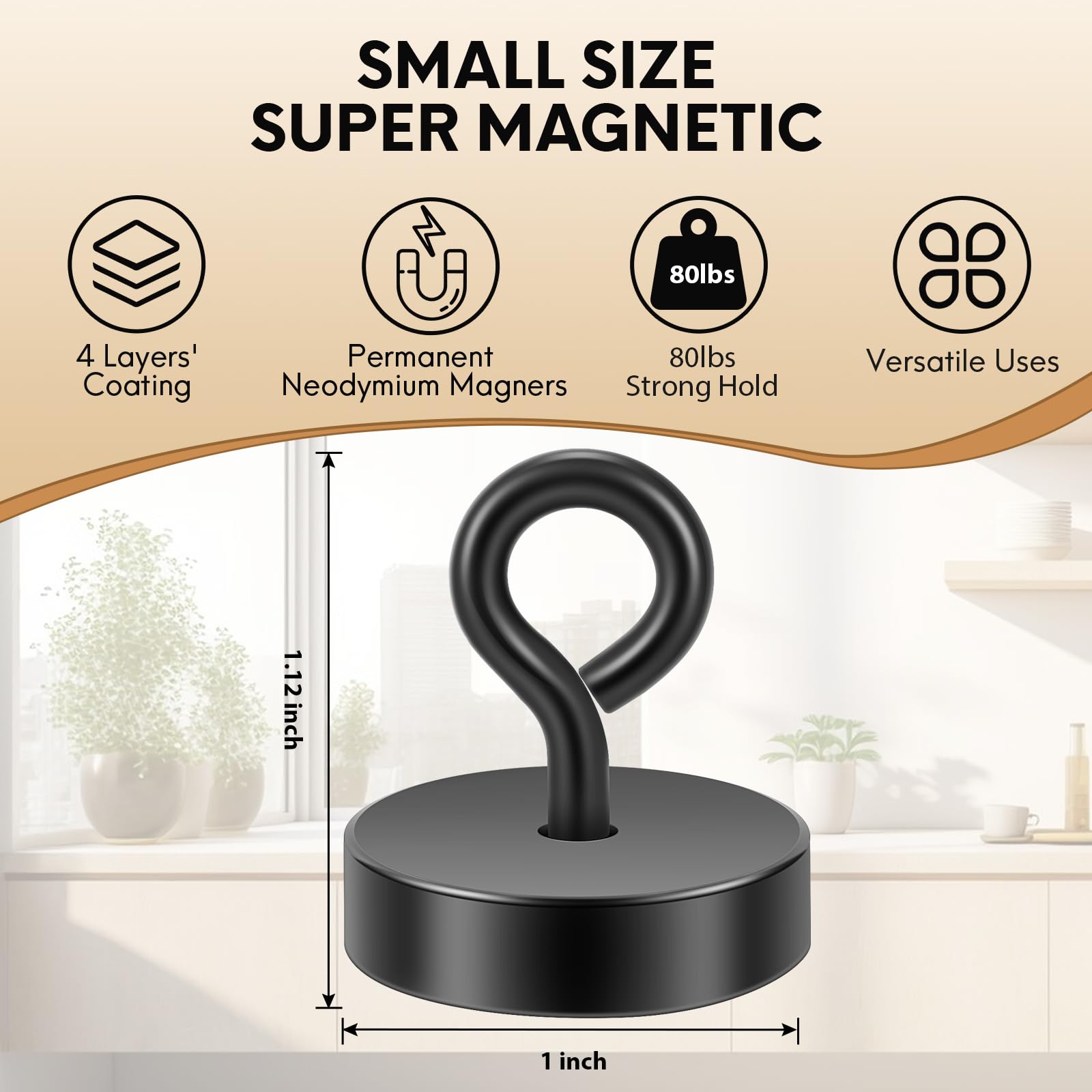Snapklik.com : Neosmuk Magnetic Hooks,80lb Heavy Duty Earth Magnets