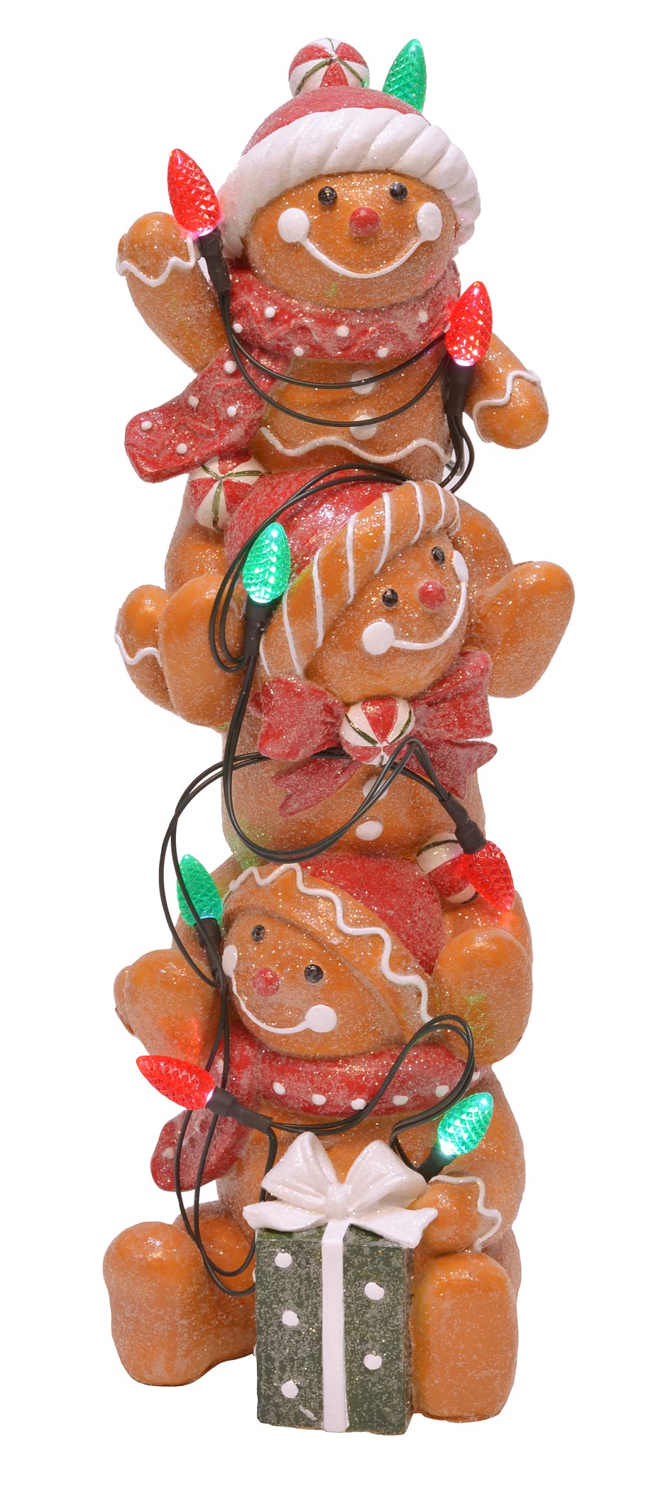Mark Feldstein & Associates Holiday Stacked Gingerbread Men Tabletop ...
