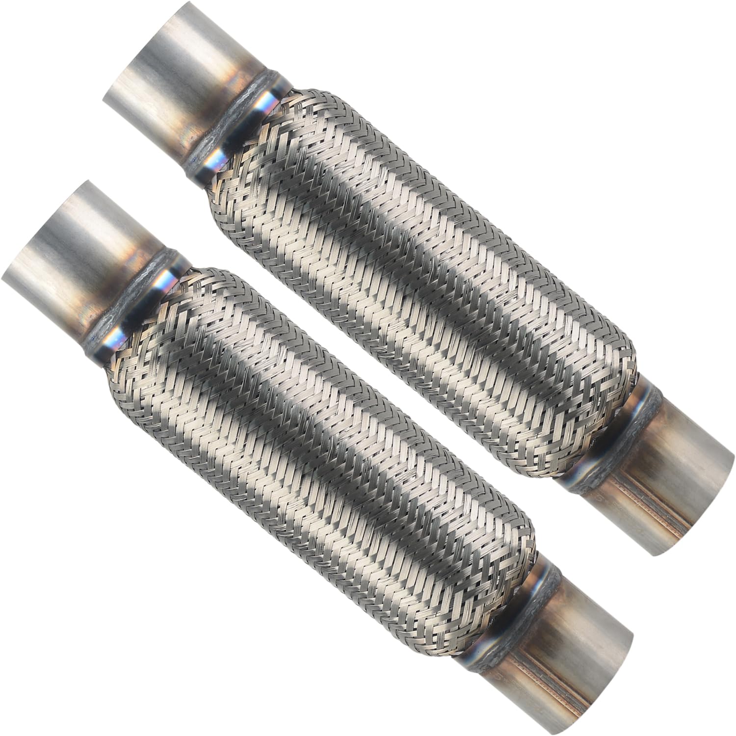 Amazon.com: 2pcs Heavy Duty Exhaust Flex Pipe Stainless Steel Double ...