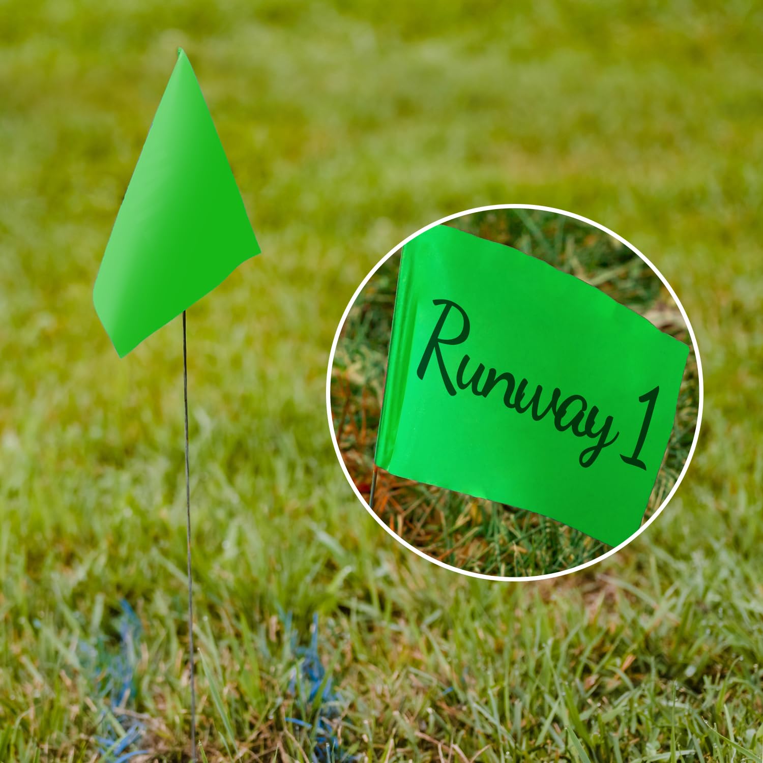 Snapklik.com : Zozen 100Pack Marking Flags, Green Marker Flags - 15x4x5 ...
